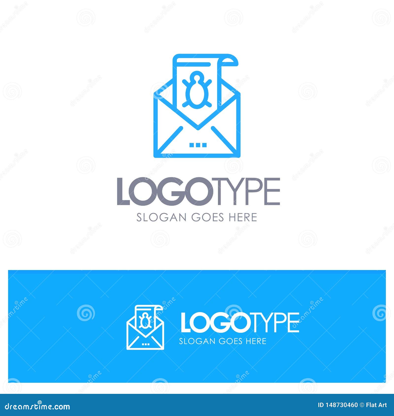 Bug, Emails, Email, Malware, Spam, Threat, Virus Blue Outline Logo ...