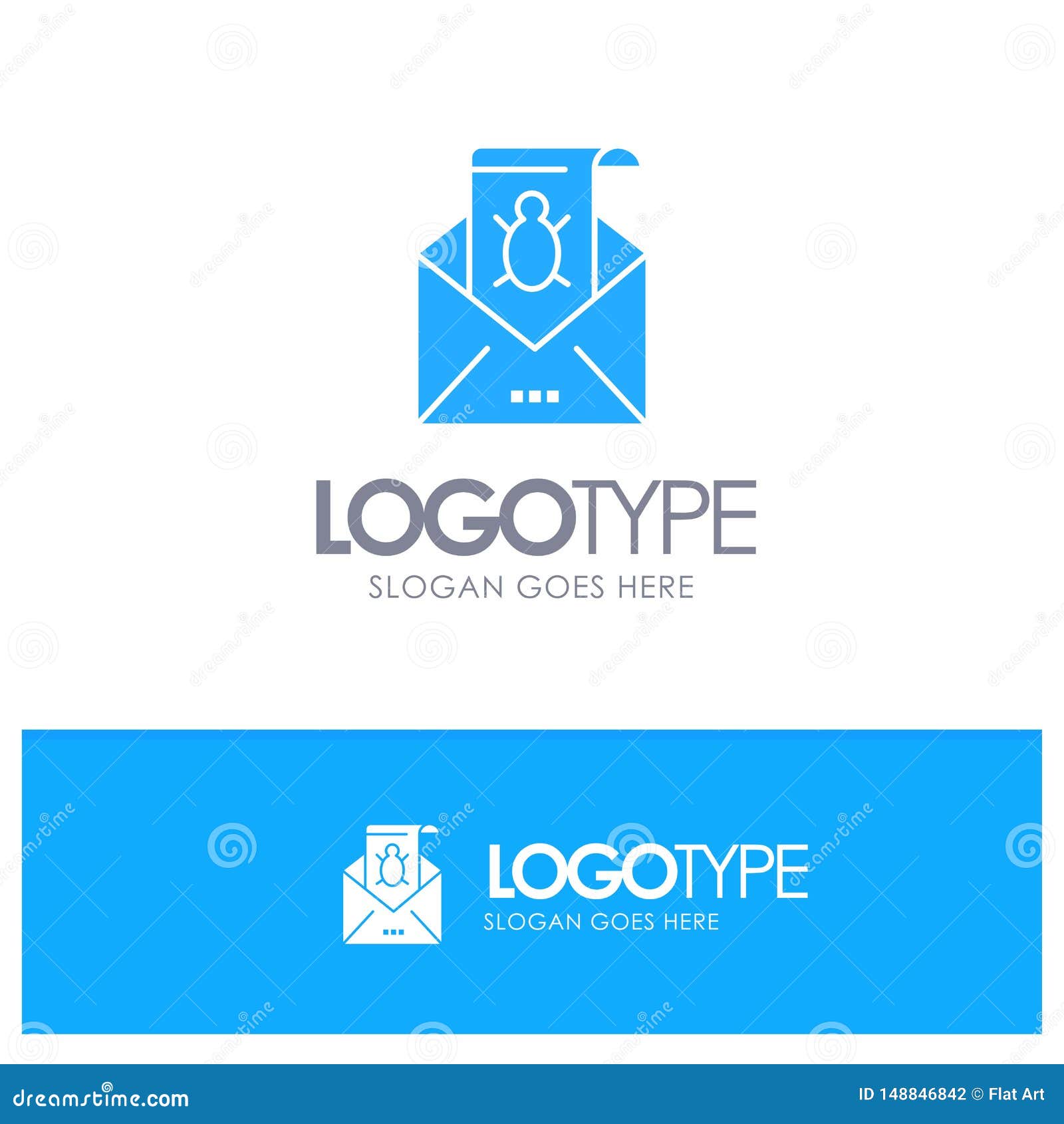 Bug, Emails, Email, Malware, Spam, Threat, Virus Blue Solid Logo with ...