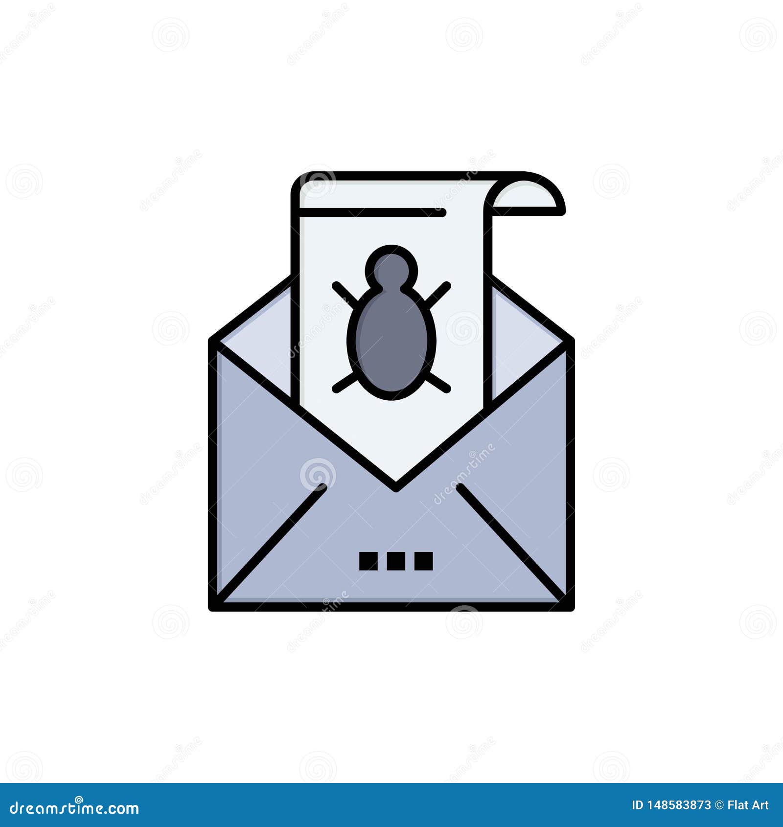 Bug, Emails, Email, Malware, Spam, Threat, Virus Flat Color Icon ...