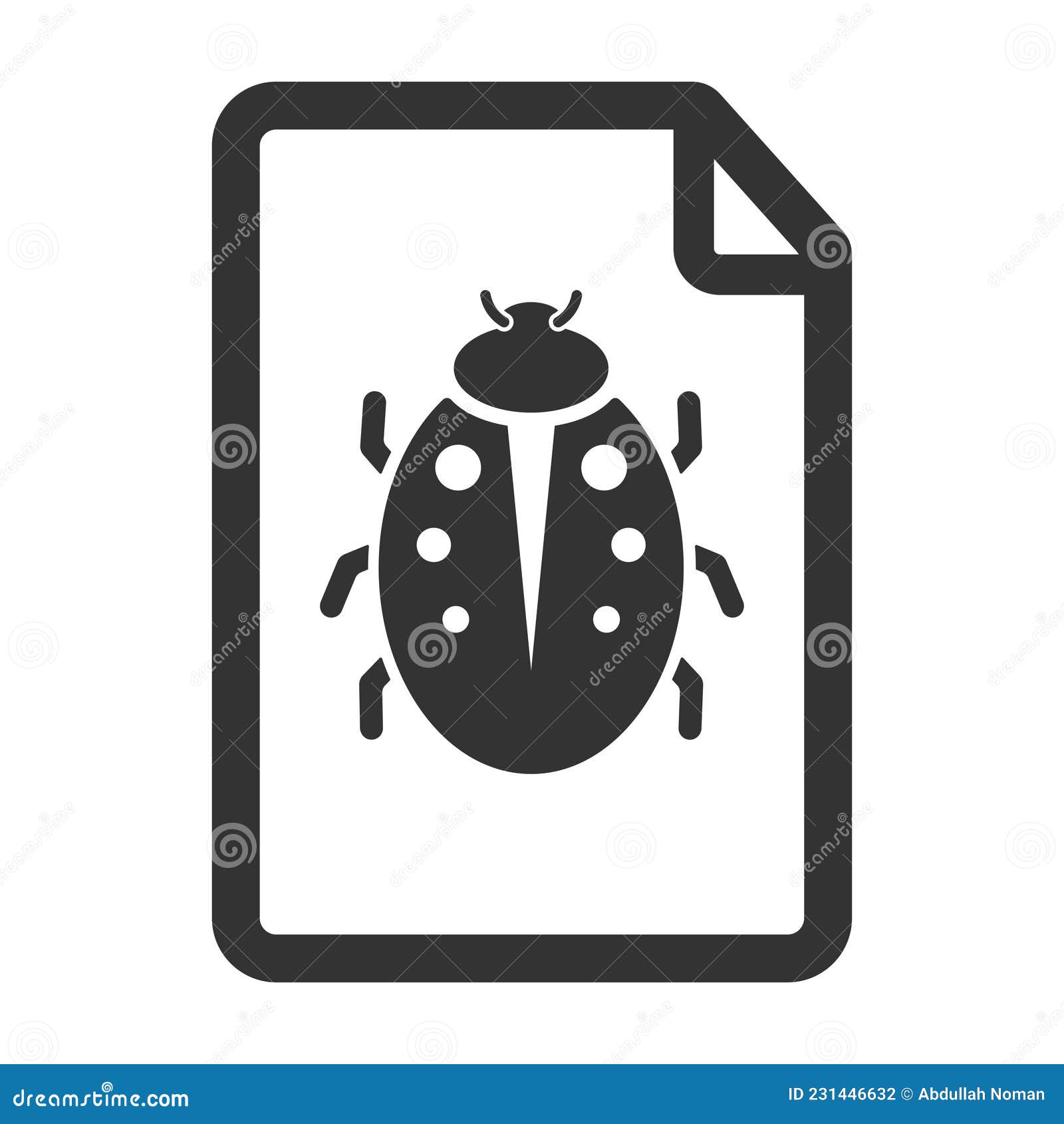 Bug file icon design stock vector. Illustration of insect - 231446632