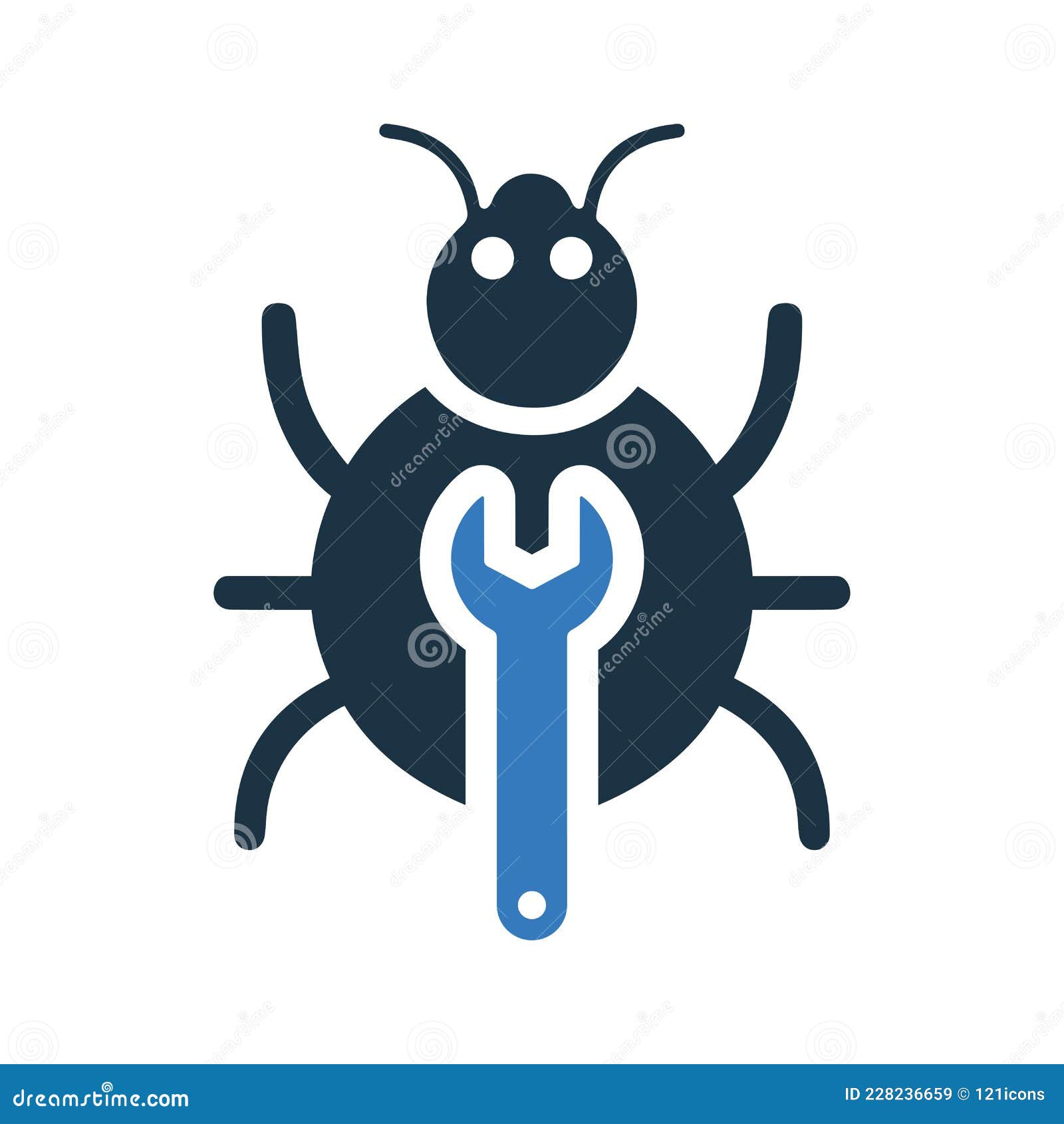 Bug, Fix Icon. Simple Editable Vector Illustration Stock Vector ...