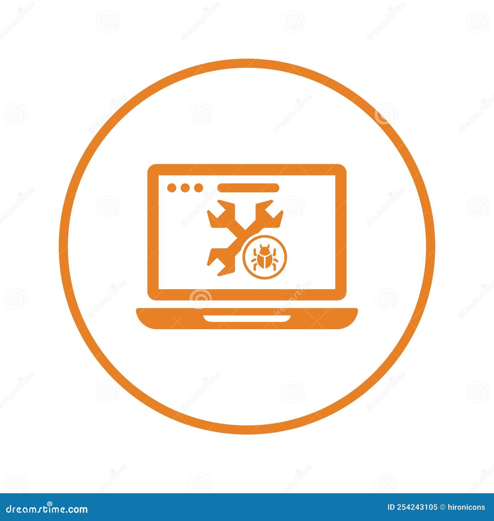 Bug, Fixing, Fix, Virus Icon. Orange Color Vector EPS Stock Vector ...