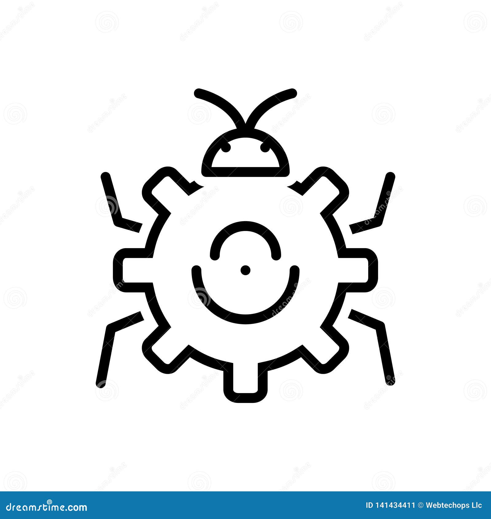 Black Line Icon for Bug Fixing, Technology and Virus Stock Vector ... Black Line Icon for Bug Fixing, Technology and Virus Stock Vector ...