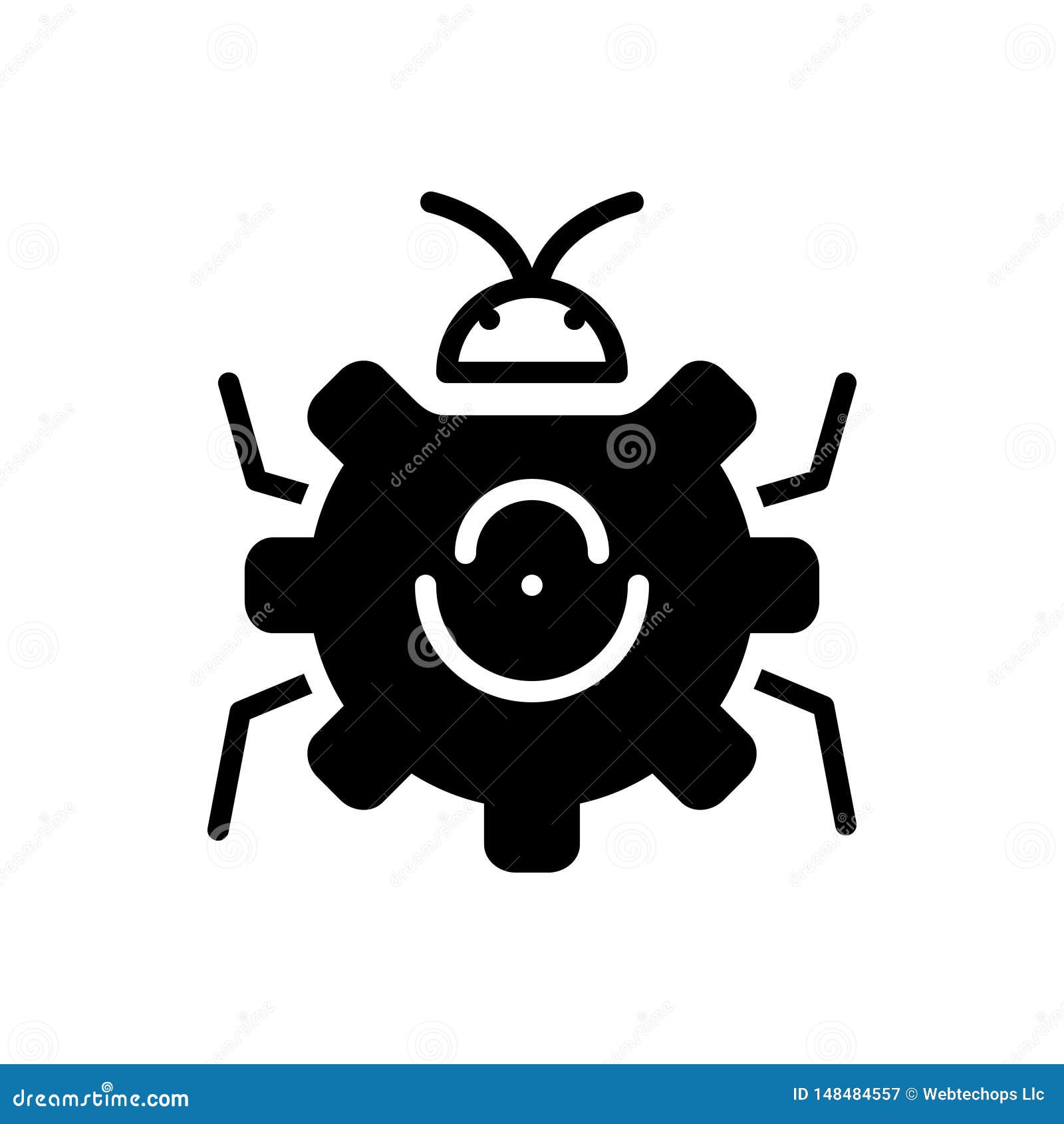 Black Solid Icon for Bug Fixing, Technology and Virus Stock Vector ...