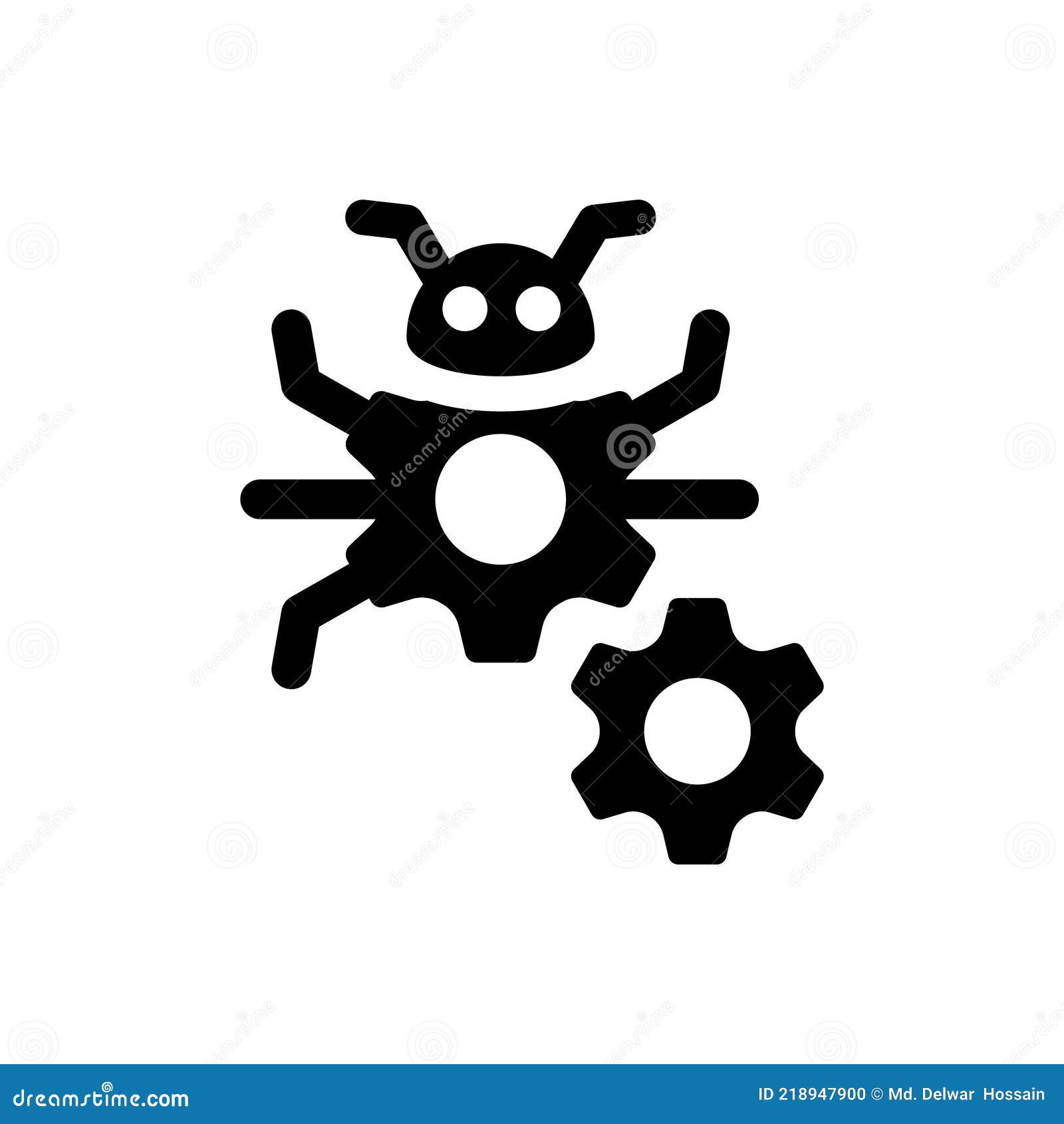 Bug fixing icon stock vector. Illustration of virus - 218947900