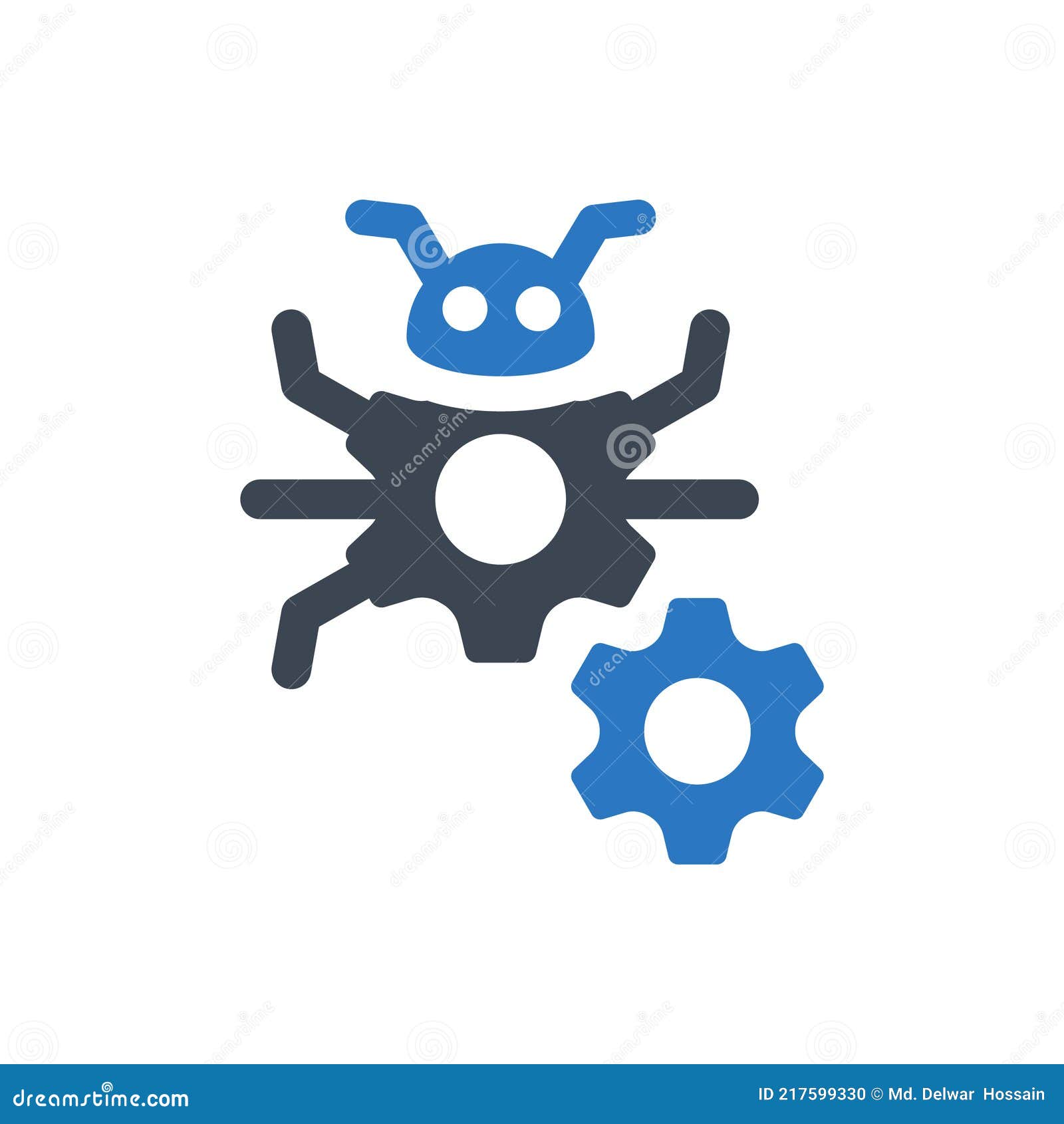 Bug fixing icon stock vector. Illustration of vector - 217599330