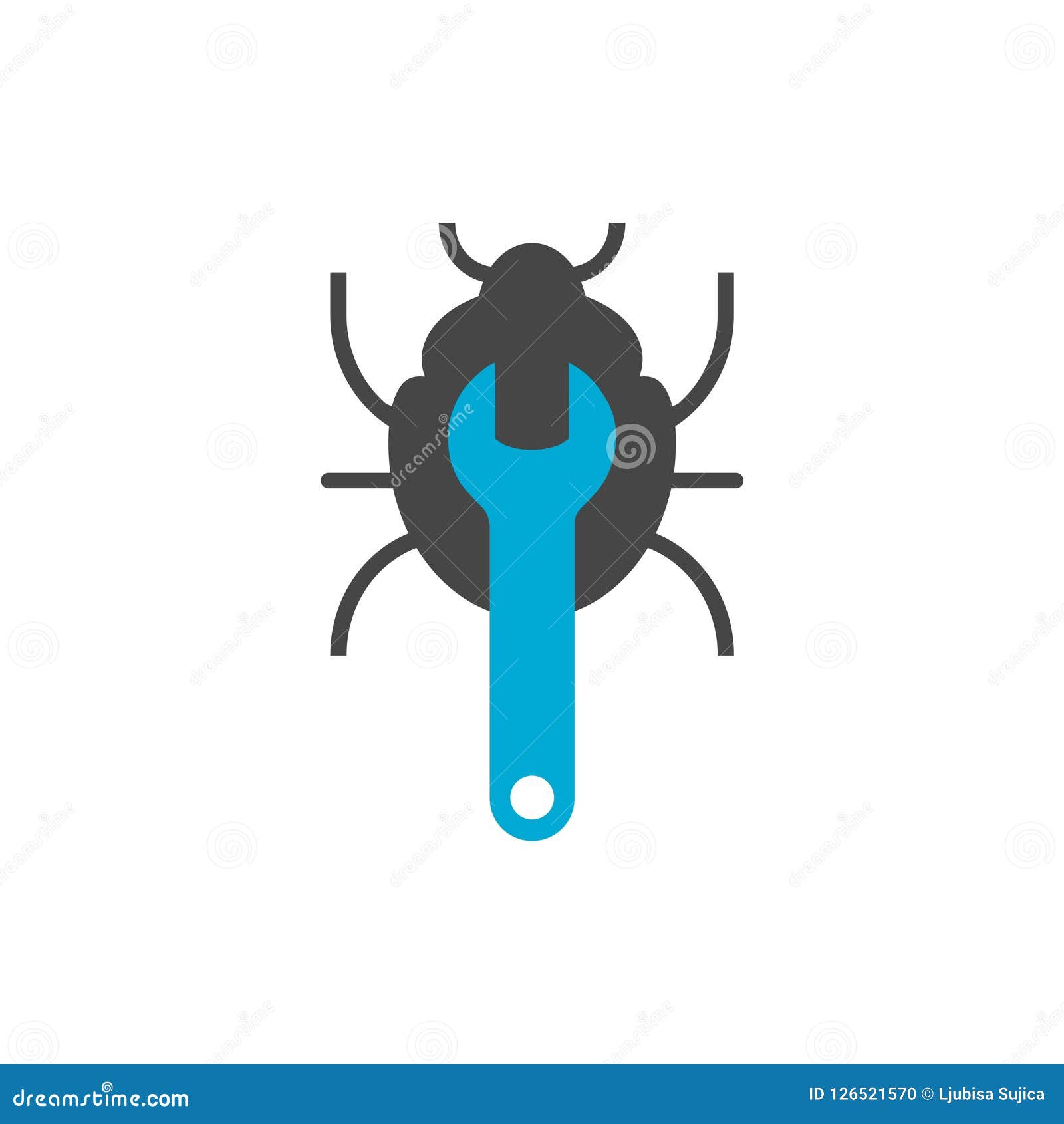 Bug Fixing Icon stock vector. Illustration of data, protect - 126521570