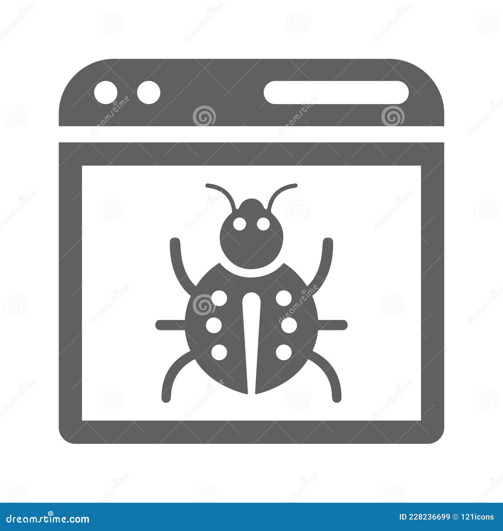 Bug, Fixing, Malware Icon. Gray Vector Graphics Stock Vector ...