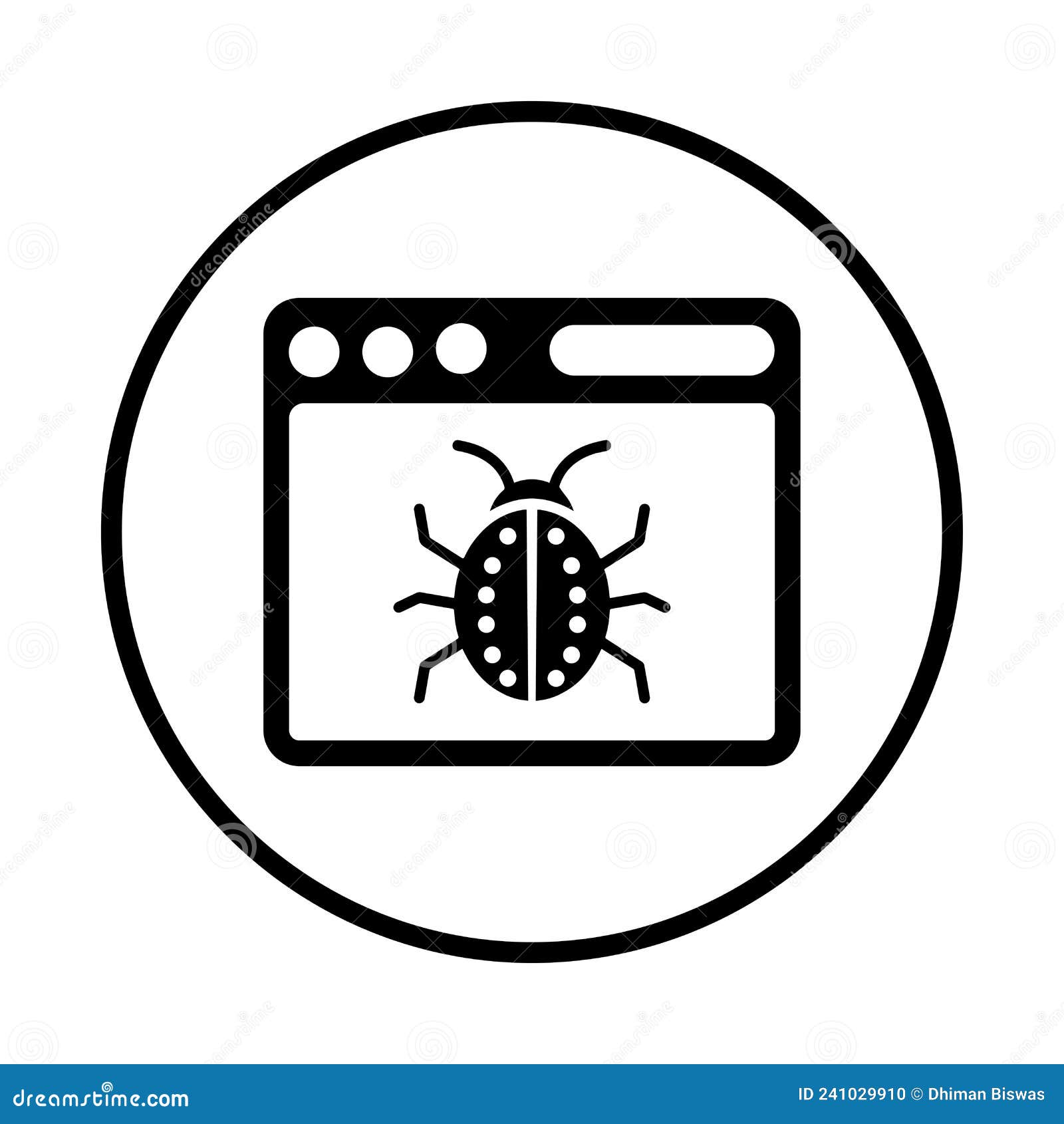 Bug, Fixing, System Icon. Black Vector Graphics Stock Illustration ...