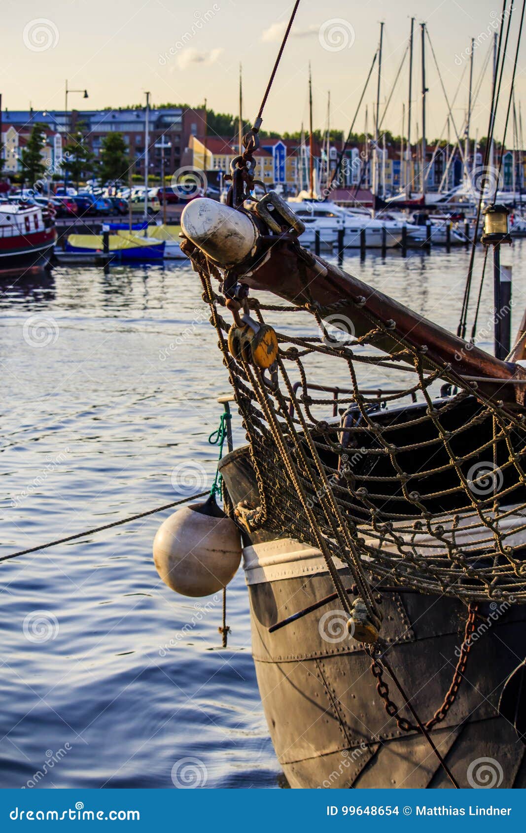 Bug of a Historic Sailing Ship in the Port Stock Photo - Image of ...