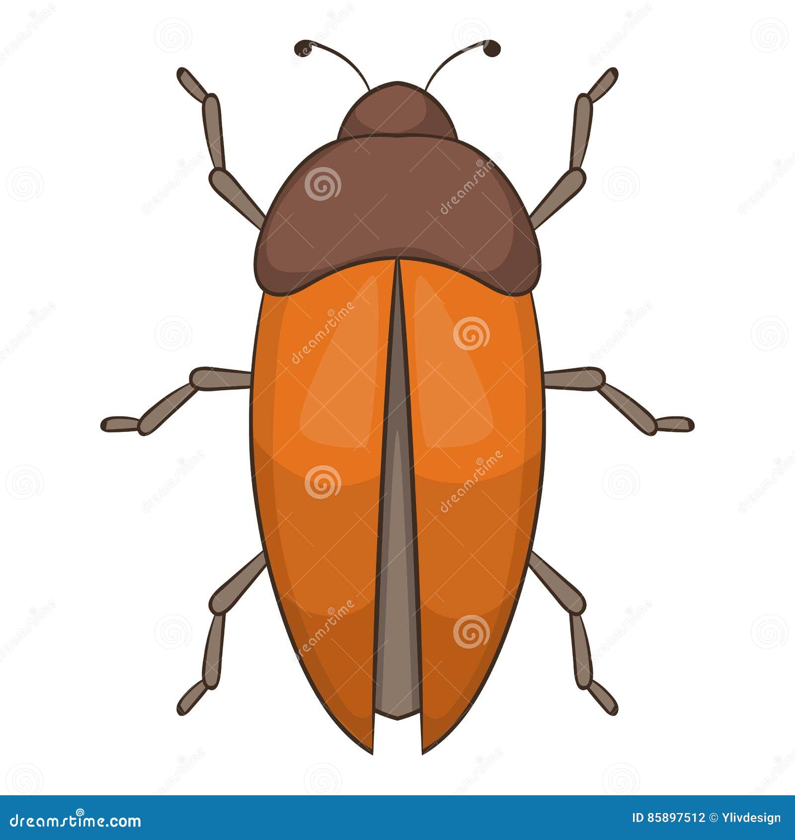 Bug icon, cartoon style stock vector. Illustration of insect - 85897512