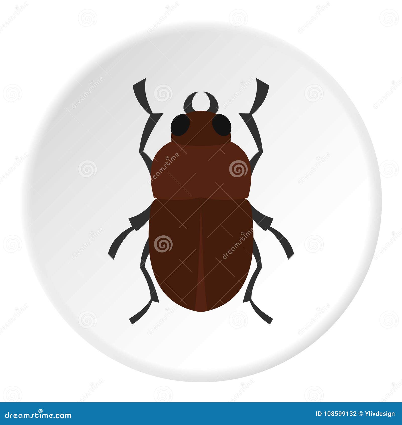 Bug icon circle stock vector. Illustration of long, sign - 108599132