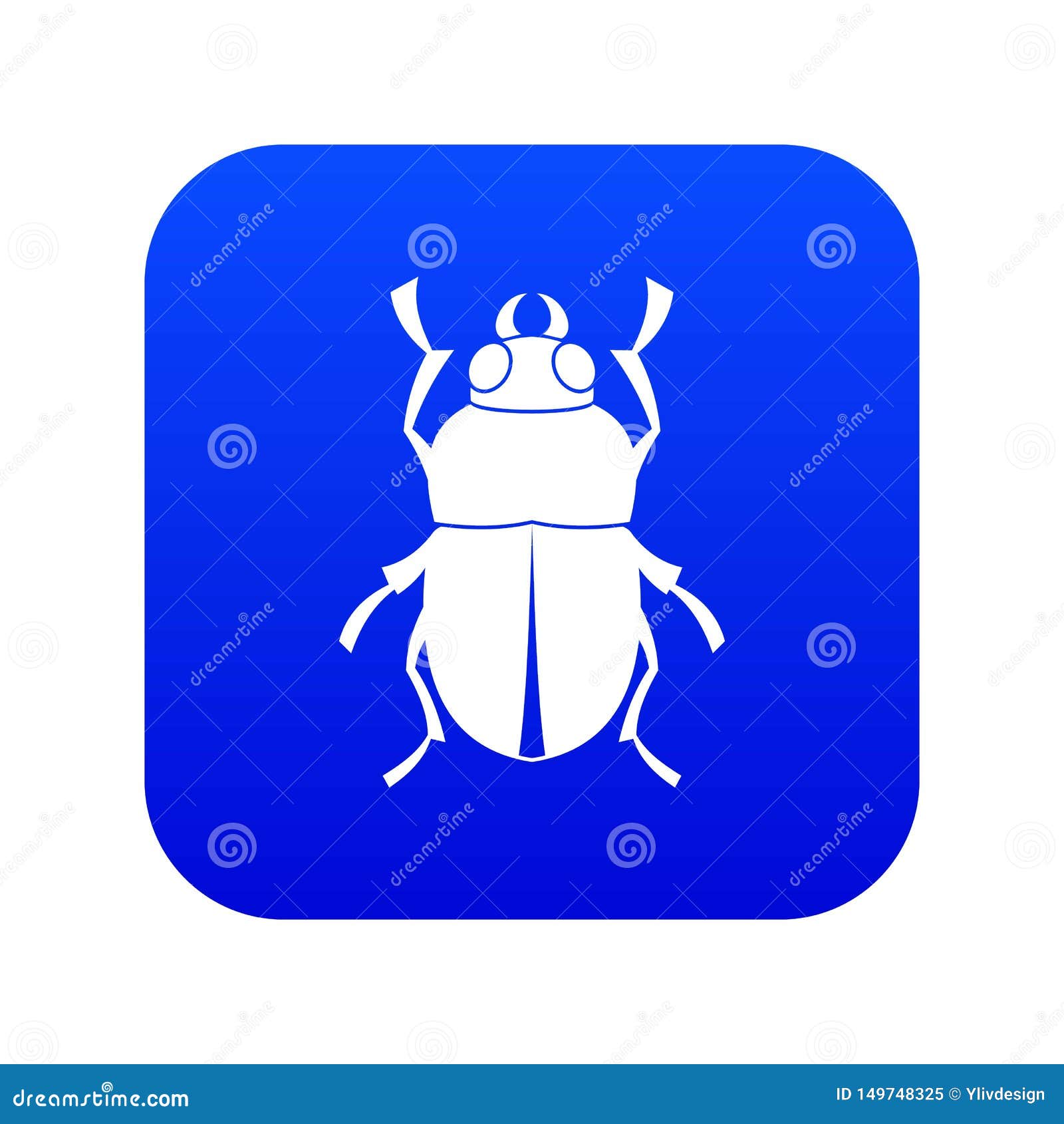 Bug icon digital blue stock vector. Illustration of vector - 149748325