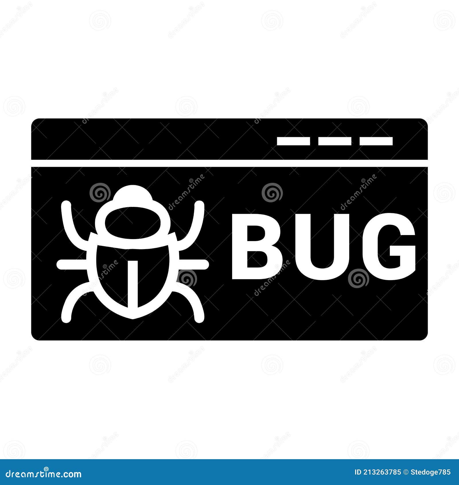 Bug Icon Isolated on White Background Flat Style Stock Vector ...