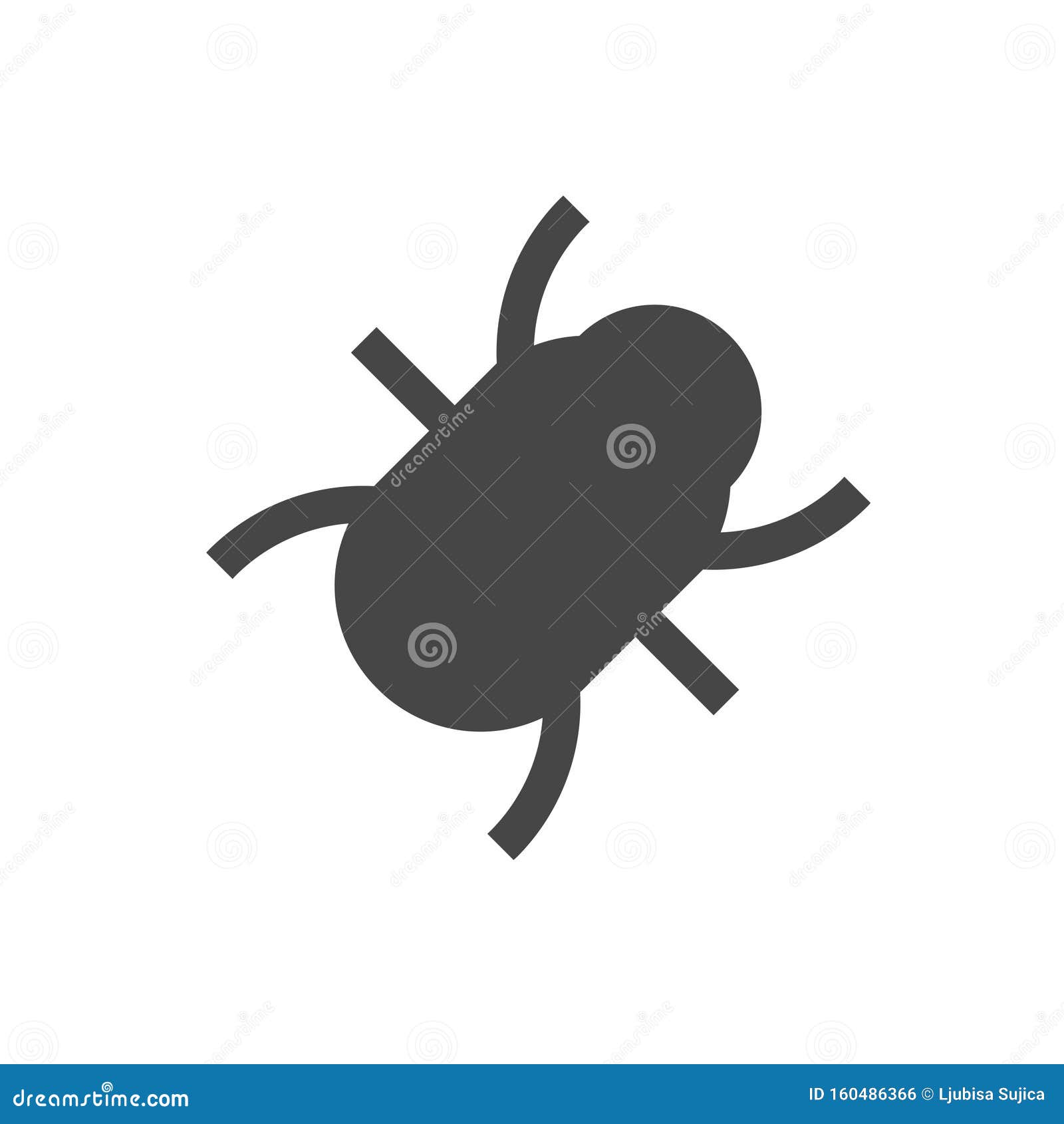 Bug icon, sign,logo,button stock vector. Illustration of computer ...