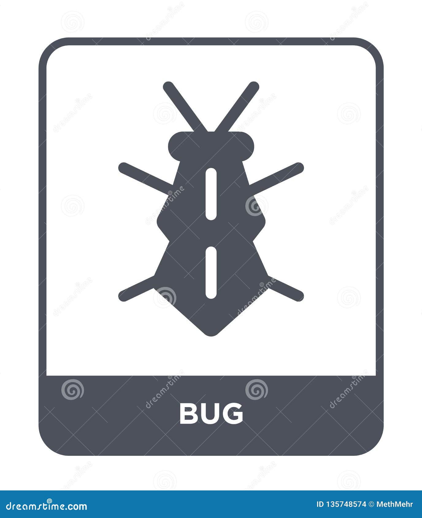 Bug Icon in Trendy Design Style. Bug Icon Isolated on White Background ...