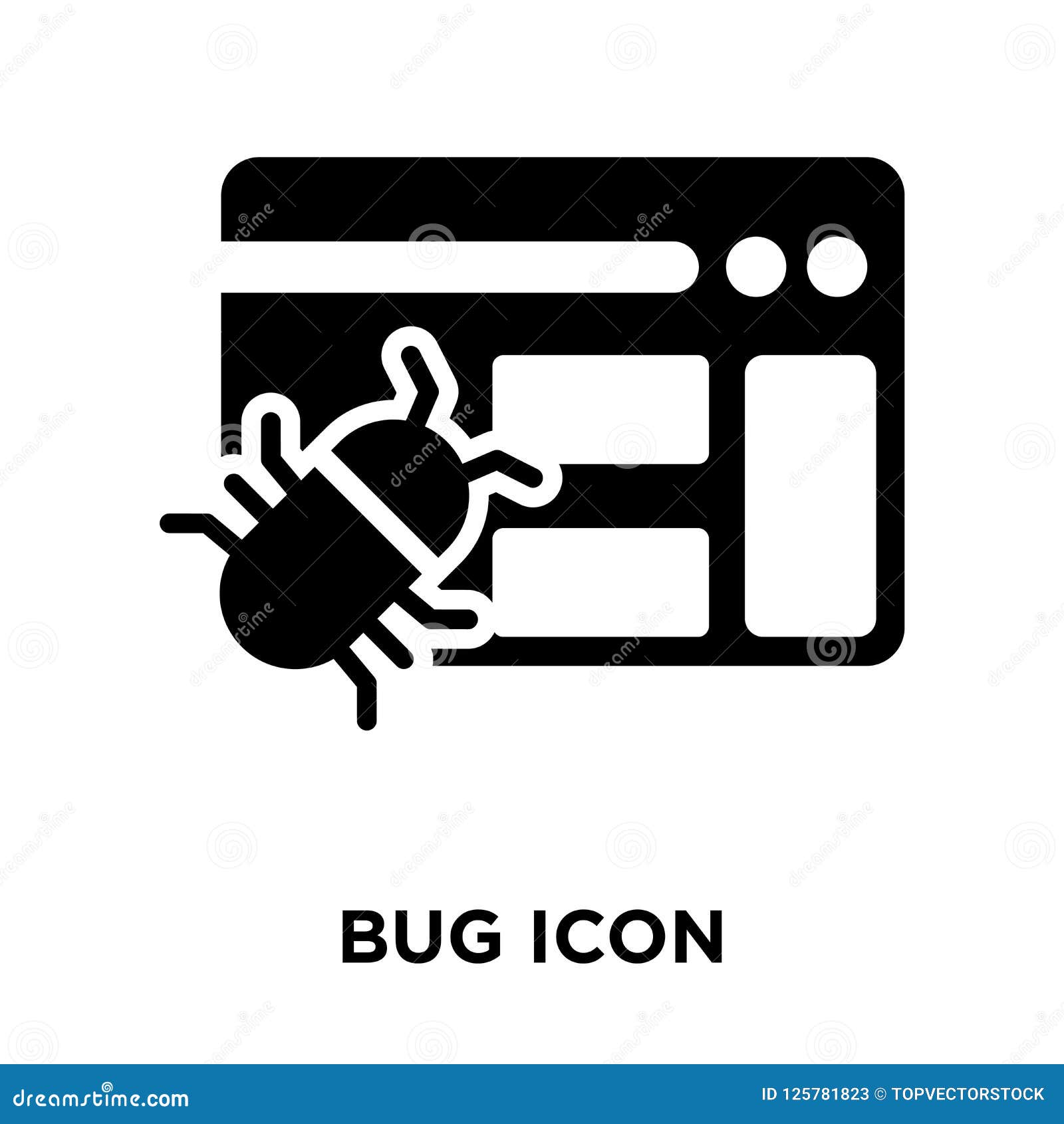 Bug Icon Vector Isolated on White Background, Logo Concept of Bu Stock ...