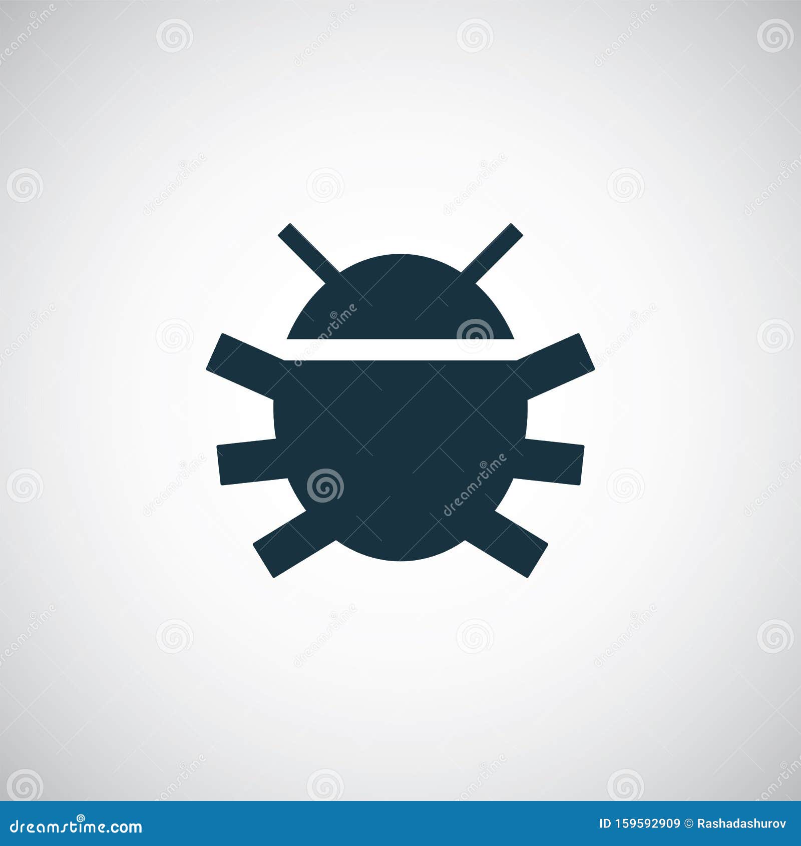 Bug icon for web and UI stock vector. Illustration of safety - 159592909