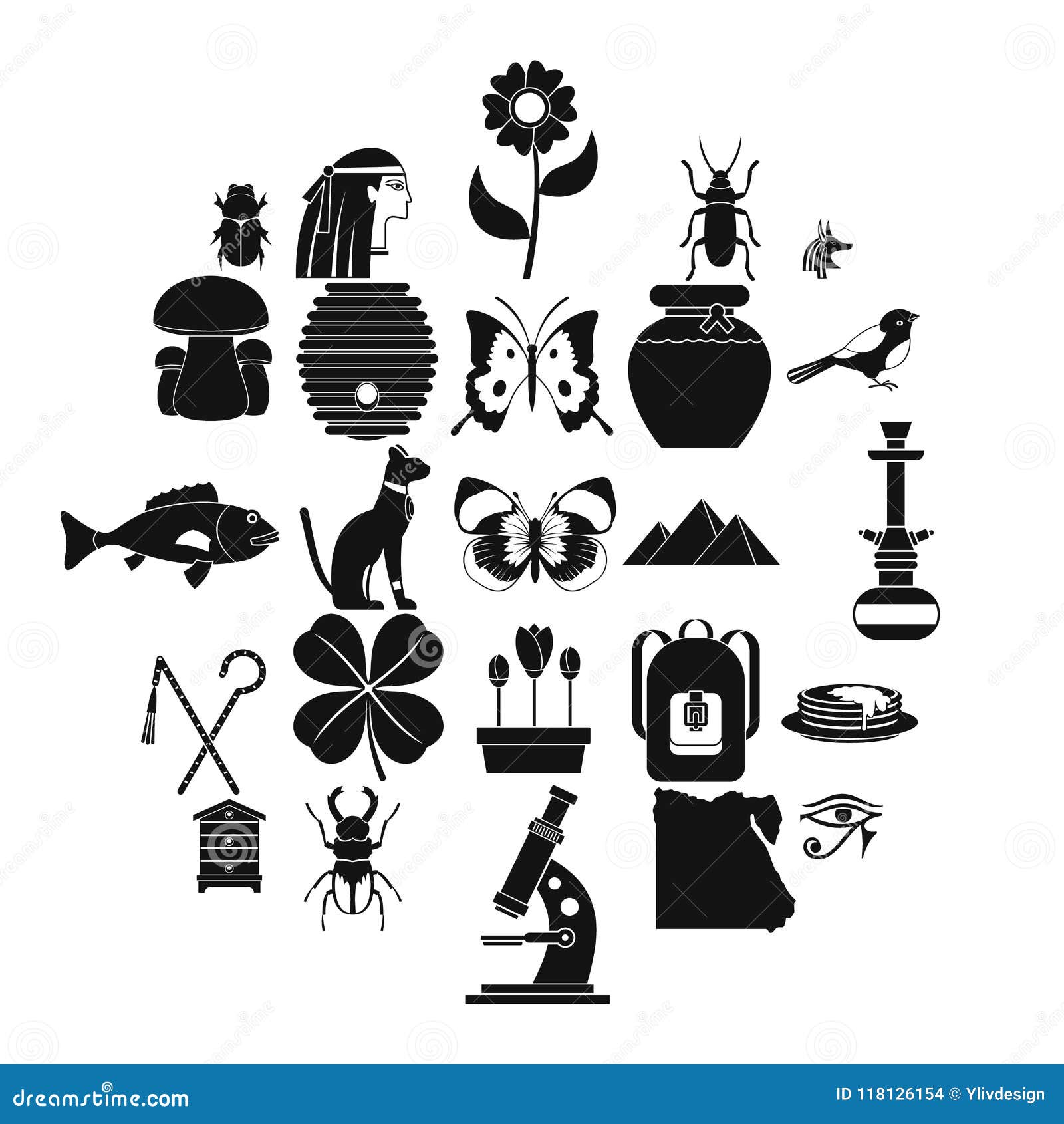 Bug Icons Set, Simple Style Stock Vector - Illustration of health ...