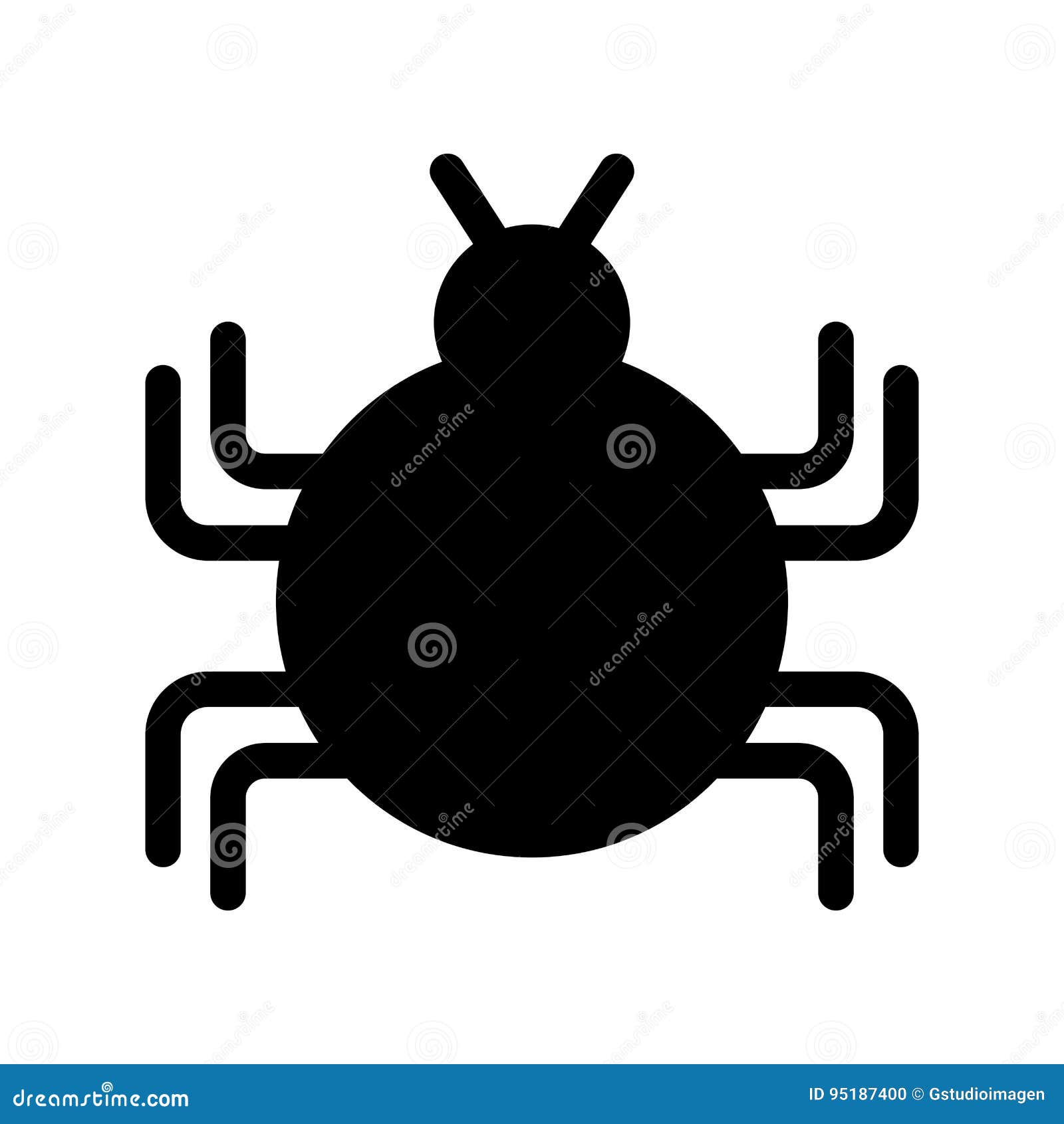Bug infection virus icon stock vector. Illustration of detected - 95187400
