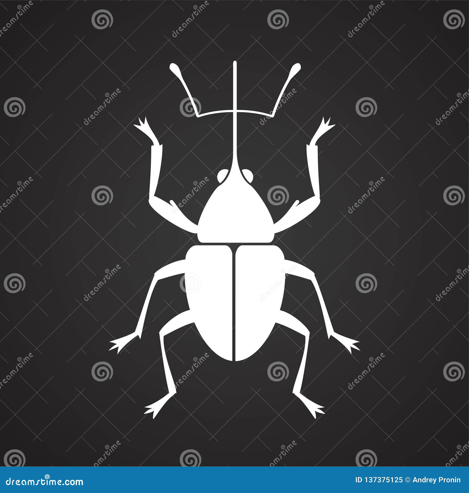 Bug Insect Icon on Black Background for Graphic and Web Design, Modern ...
