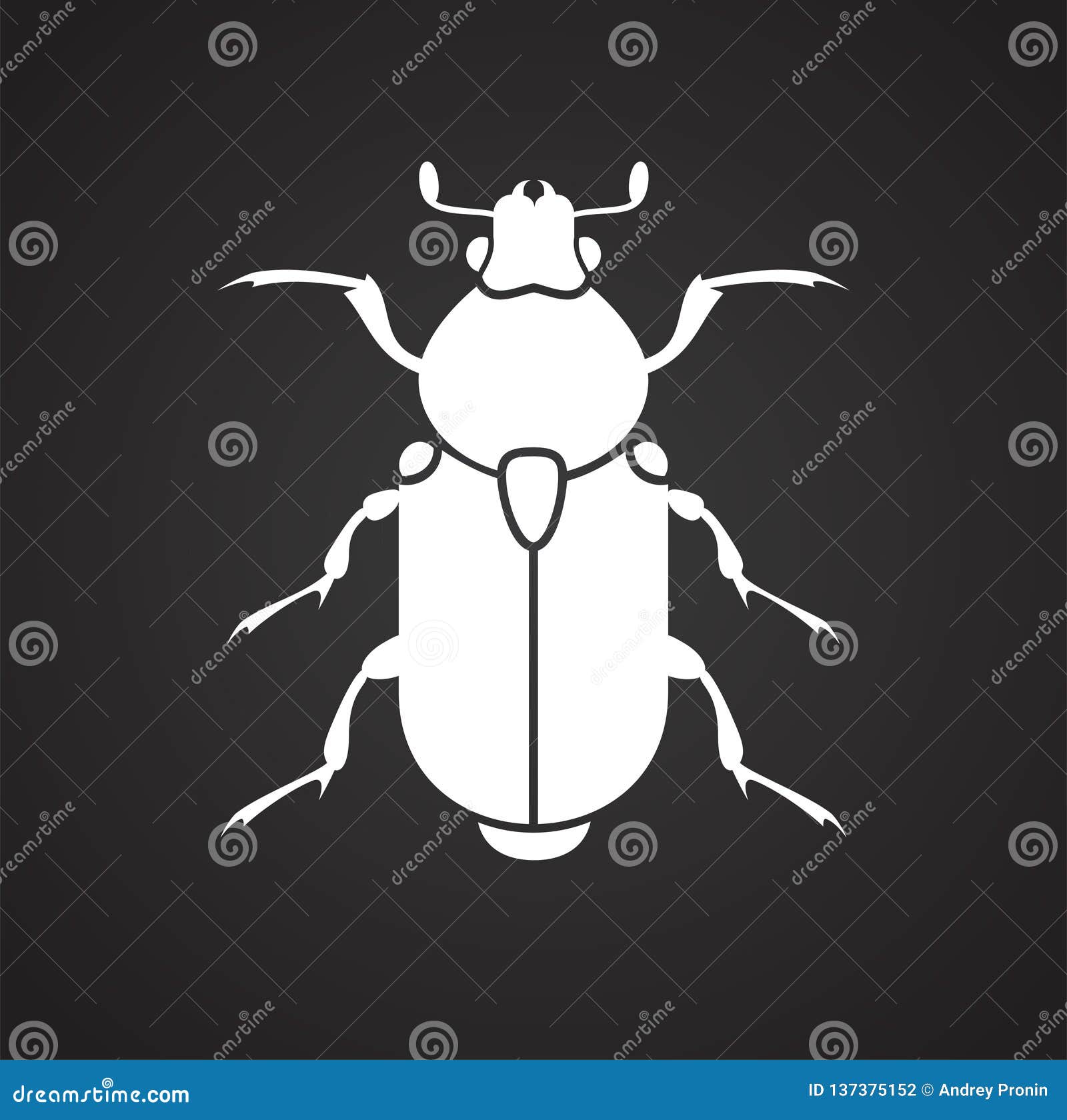 Bug Insect Icon on Black Background for Graphic and Web Design, Modern ...