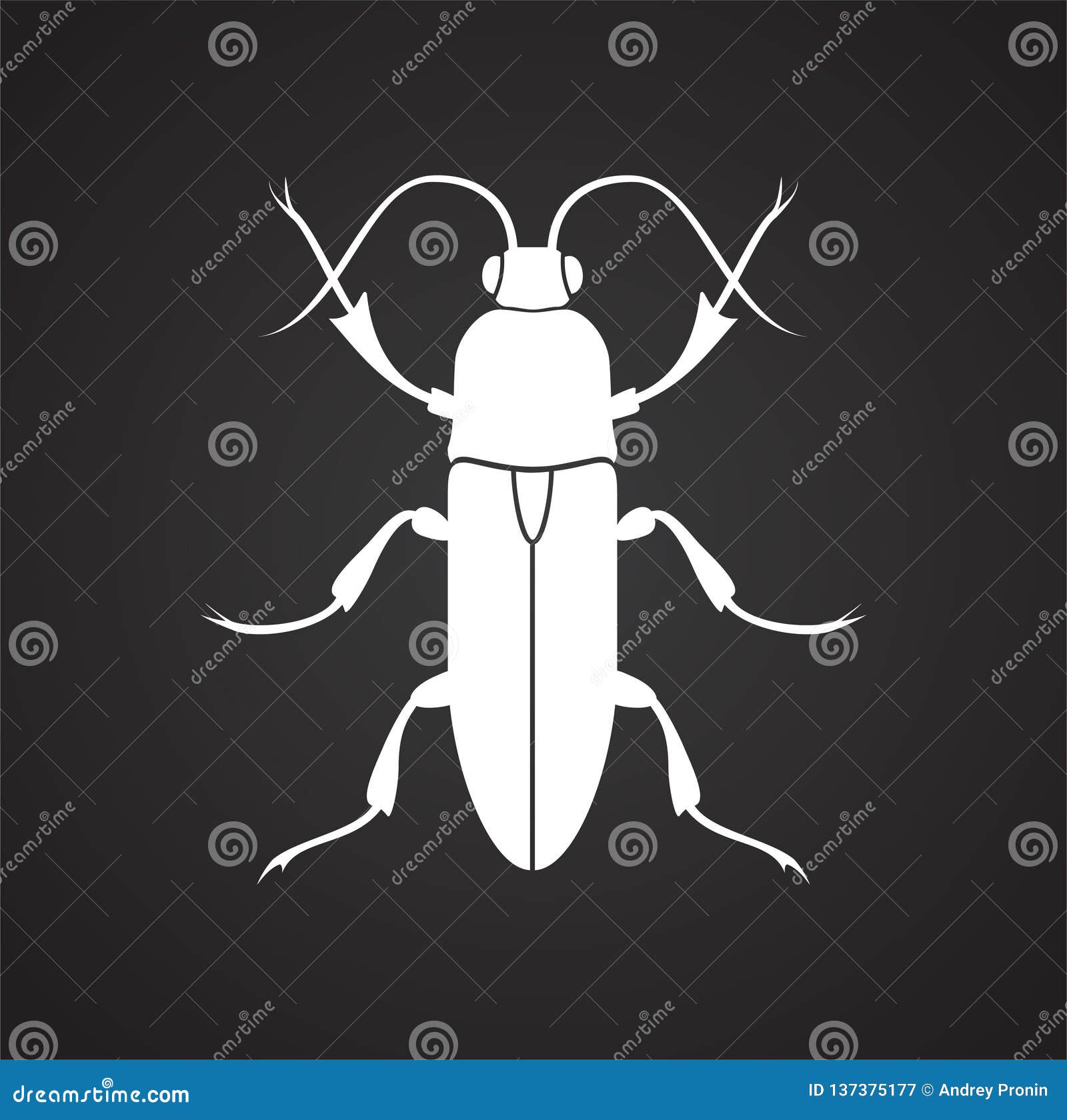 Bug Insect Icon on Black Background for Graphic and Web Design, Modern ...