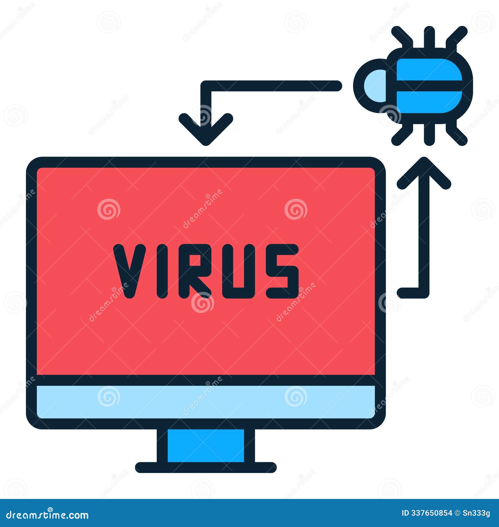 Bug Inside Computer Vector PC Viruses Colored Icon or Sign Stock Vector ...