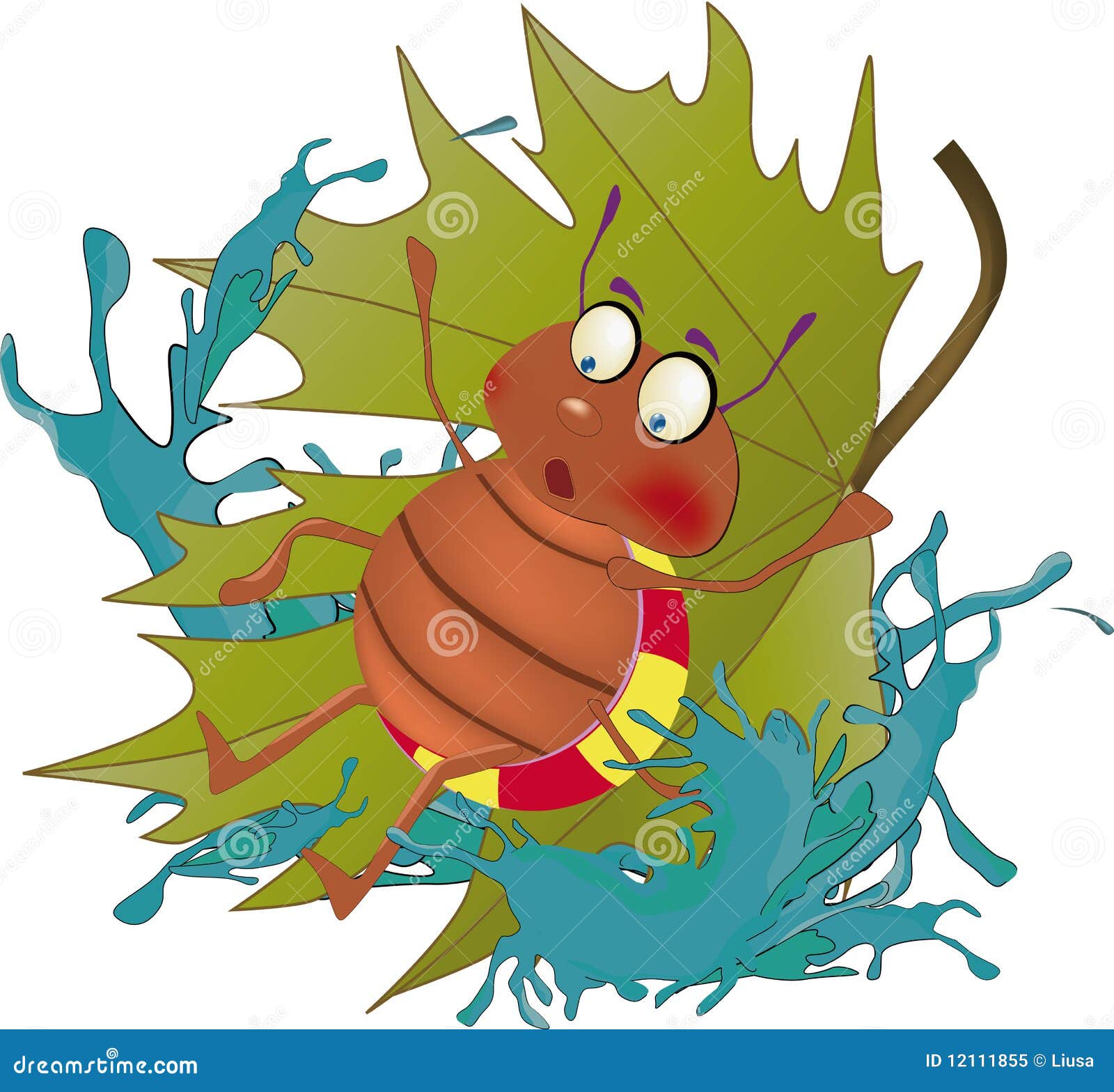 Bug on leaf stock vector. Illustration of beetle, cruel - 12111855
