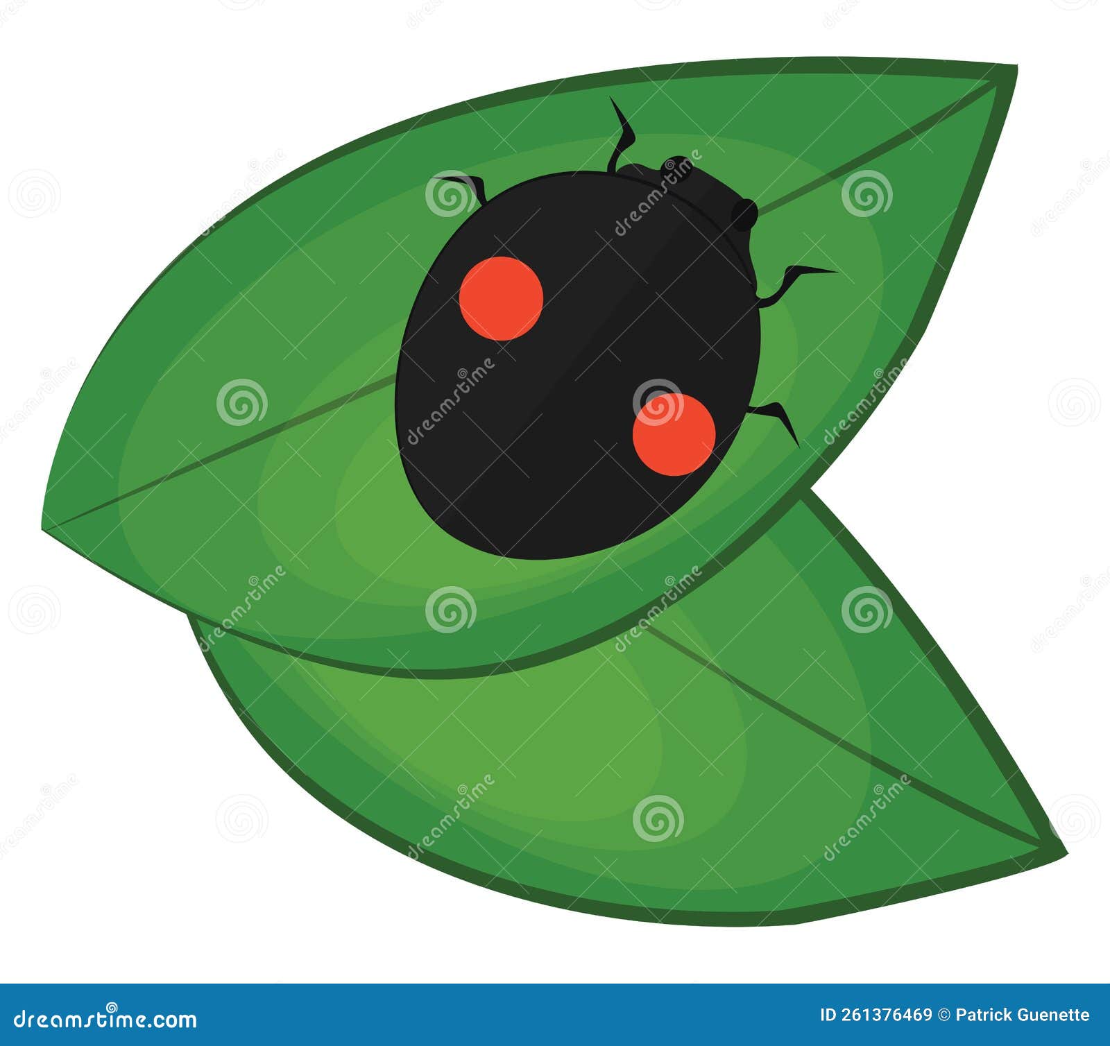 Bug on a leaf, icon stock vector. Illustration of graphic - 261376469