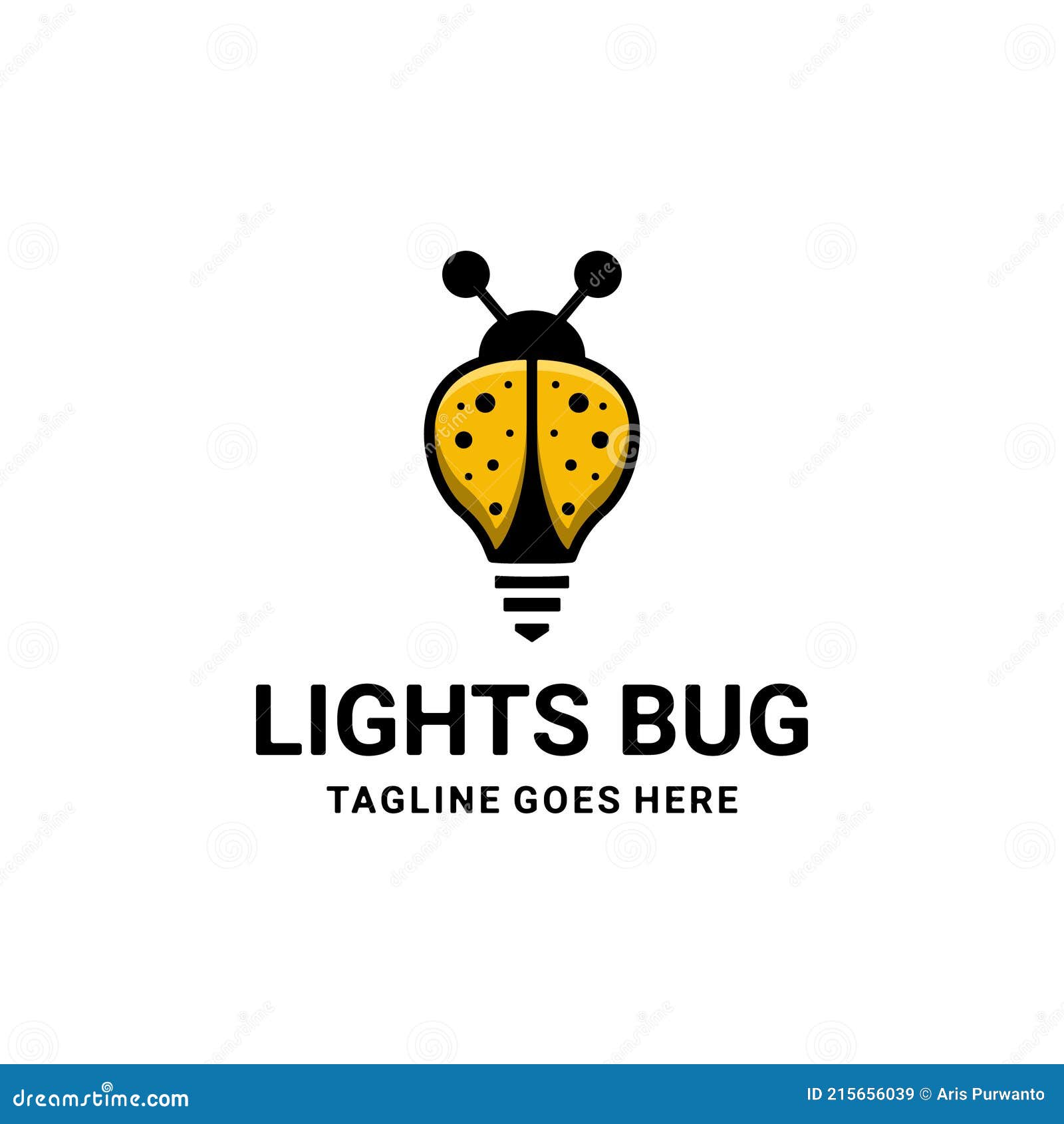 Bug and lights stock vector. Illustration of innovation - 215656039
