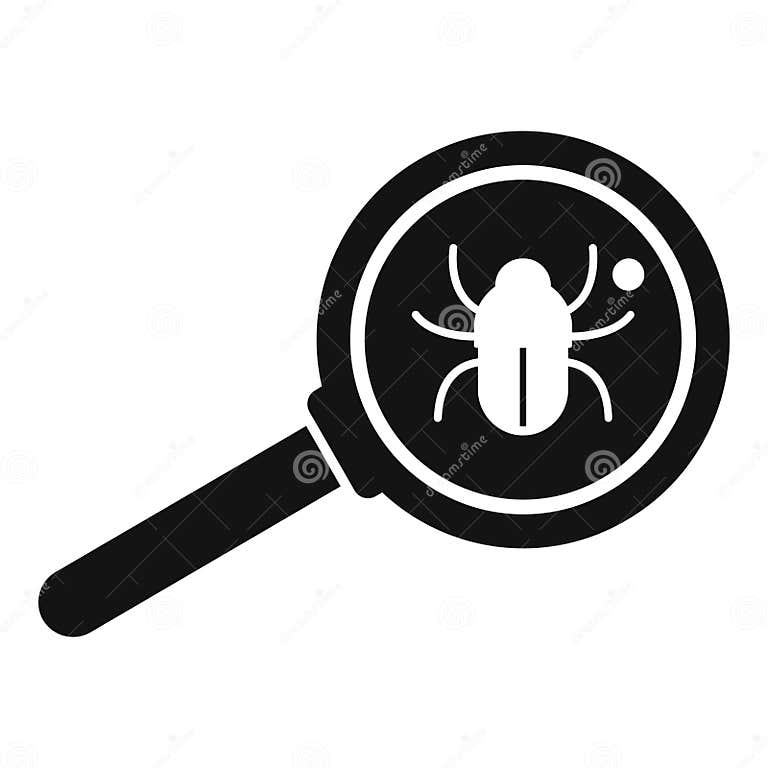 Bug Magnifier Icon Simple Vector. Hacker Error Stock Illustration ...