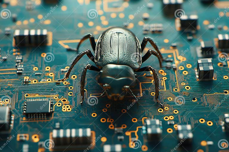 The Bug on the Motherboard of a Computer As a Symbol of a Damaged Code ...
