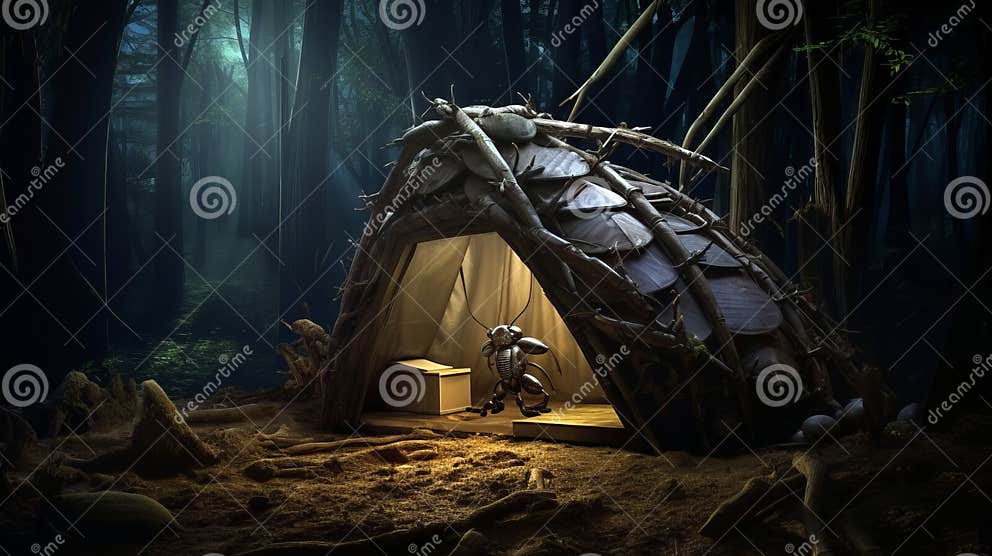 Bug out shelter stock illustration. Illustration of camping - 287132794
