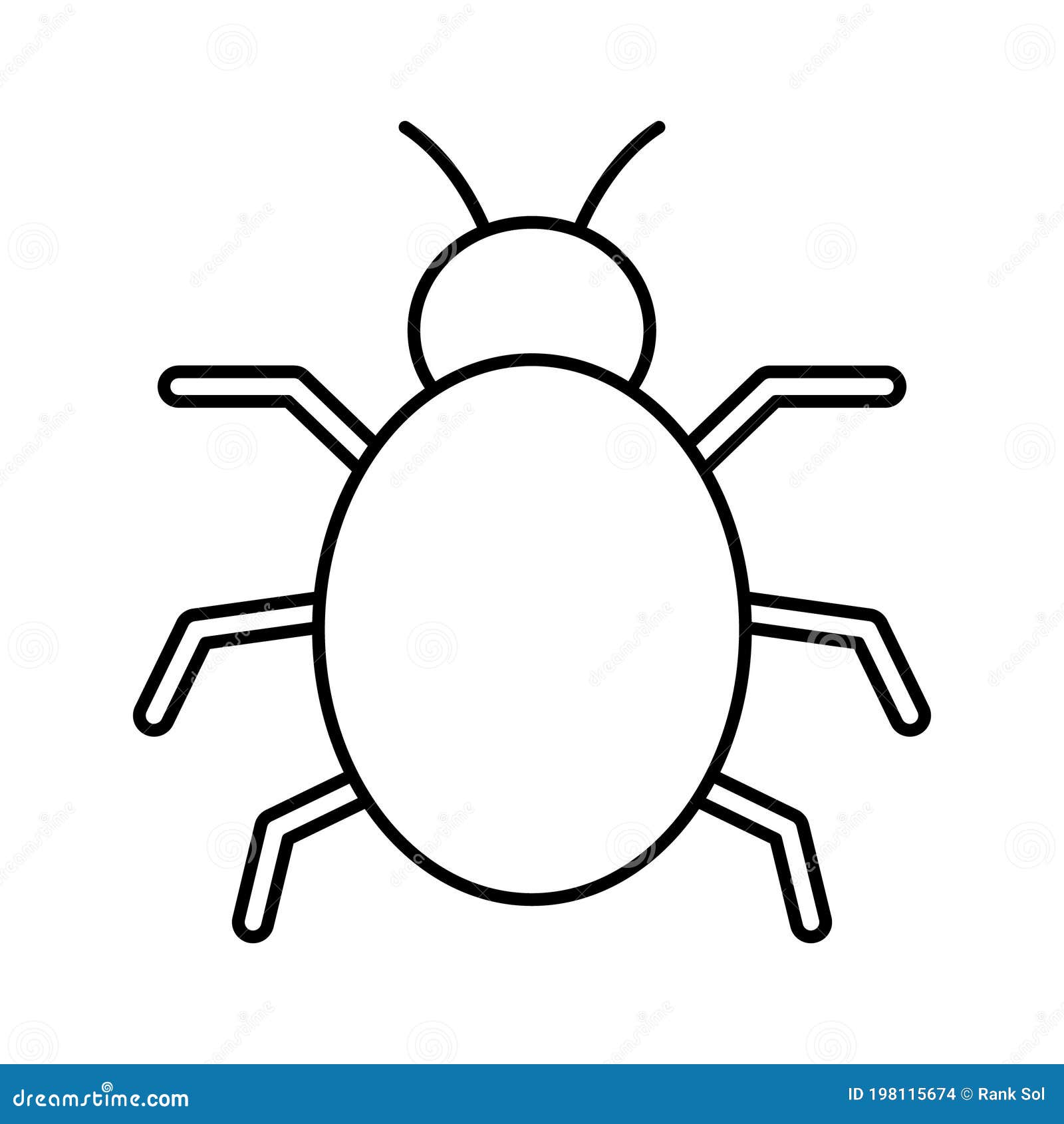 Bug Outline Vector Icon Which Can Easily Modify or Edit Stock Vector ...