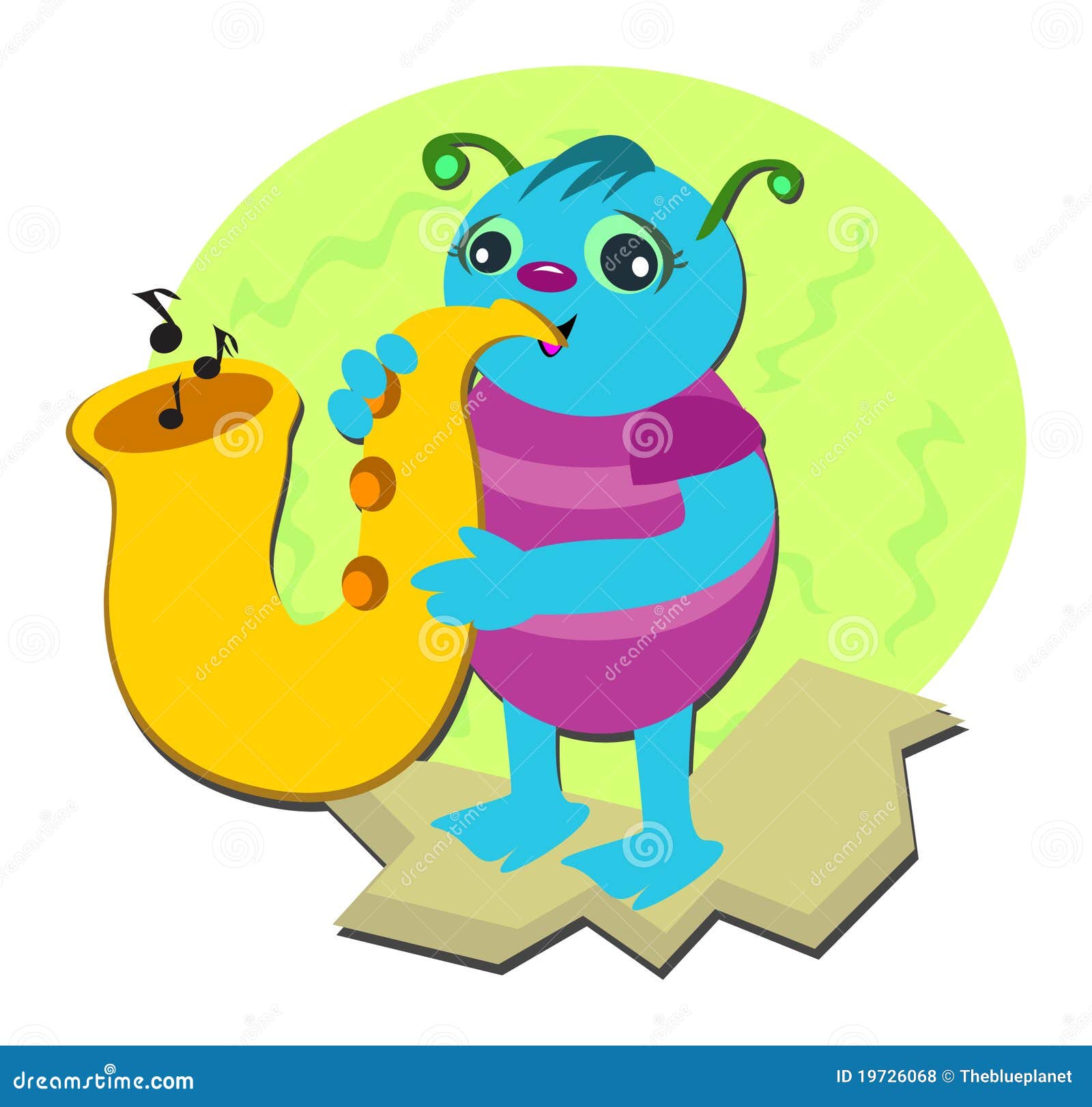 Bug Playing a Saxophone stock vector. Illustration of instrument - 19726068
