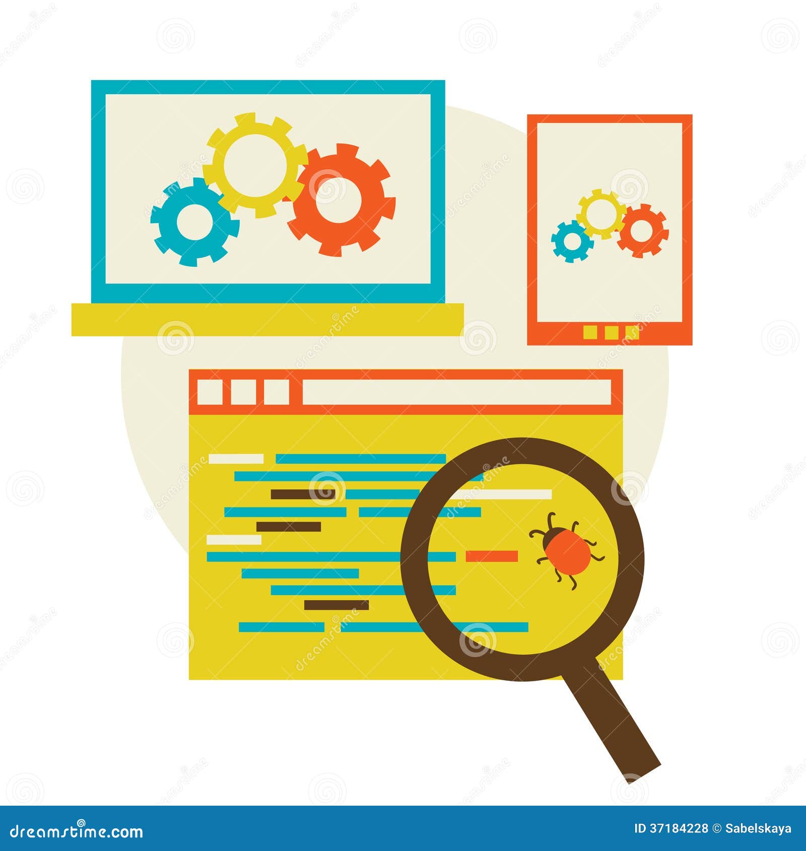 Bug In The Programming Code Stock Vector Illustration Of Programming