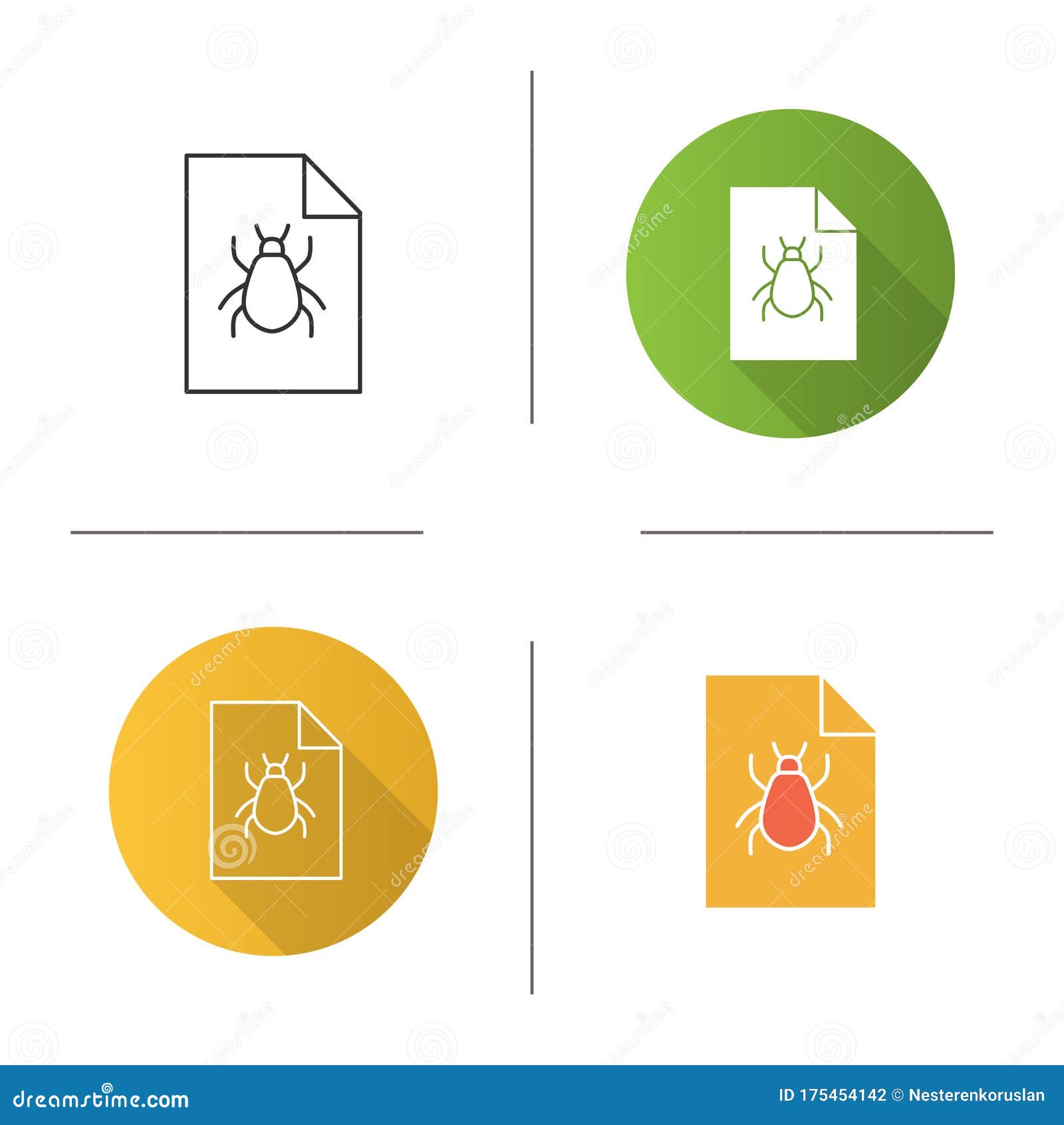 Bug report icon stock vector. Illustration of diagnosis - 175454142