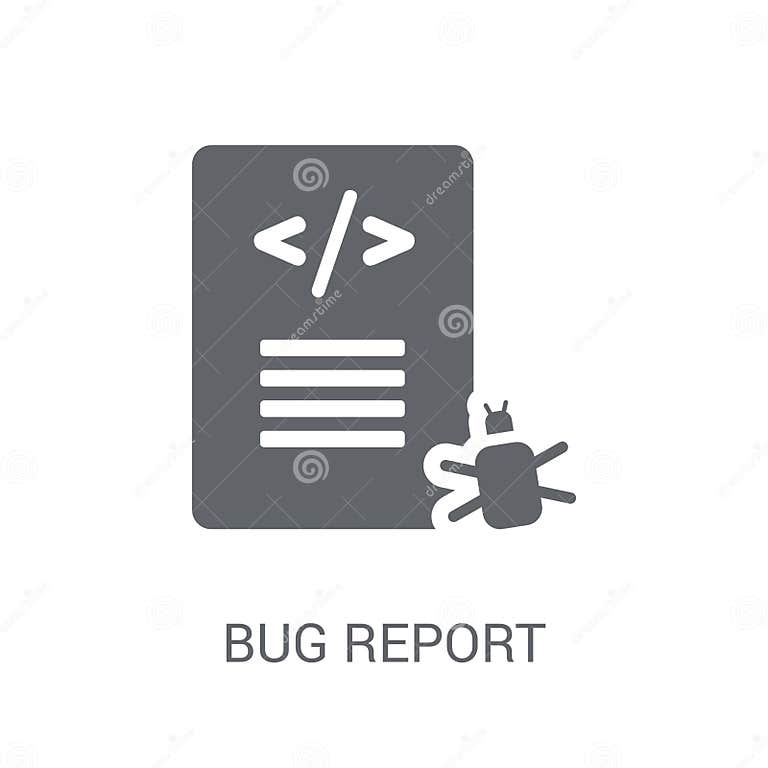 Bug Report Icon. Trendy Bug Report Logo Concept on White Background ...
