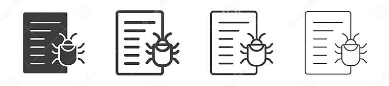 Bug Report Icon Vector Set on White Background Stock Vector ...