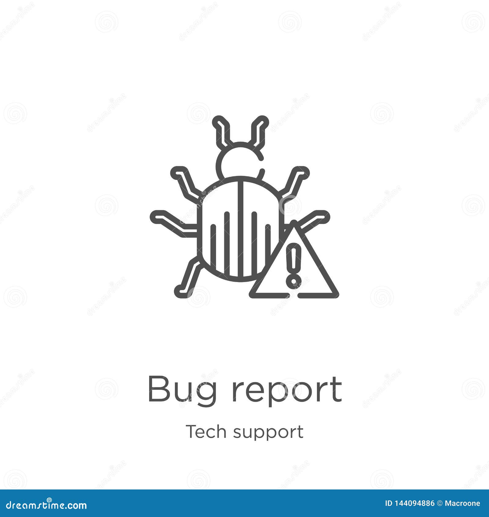Bug Report Icon Vector From Tech Support Collection Thin Line Bug
