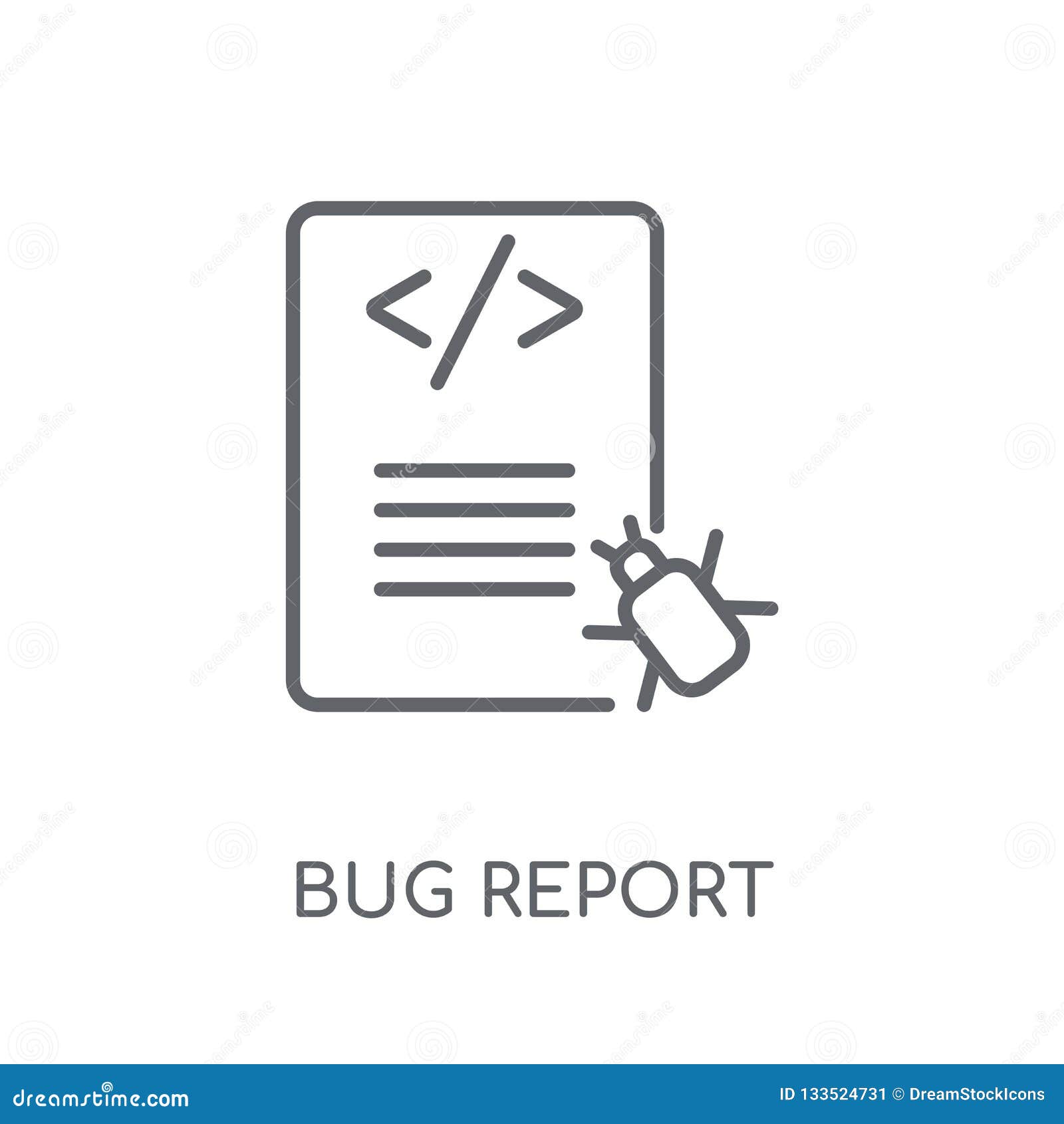 Bug Report Linear Icon. Modern Outline Bug Report Logo Concept O Stock ...