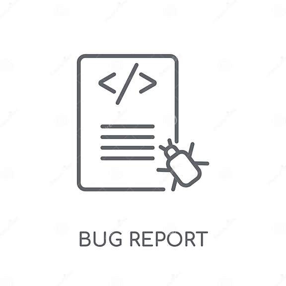 Bug Report Linear Icon. Modern Outline Bug Report Logo Concept O Stock ...
