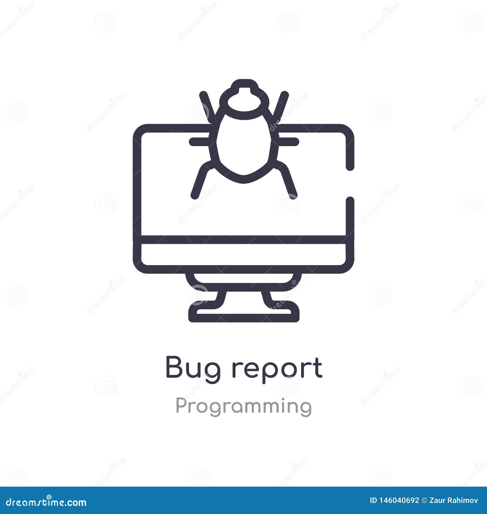 Bug Report Outline Icon. Isolated Line Vector Illustration from ...
