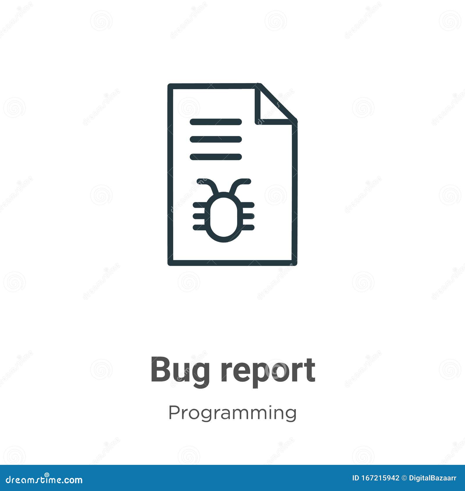 Bug Report Outline Vector Icon. Thin Line Black Bug Report Icon, Flat ...