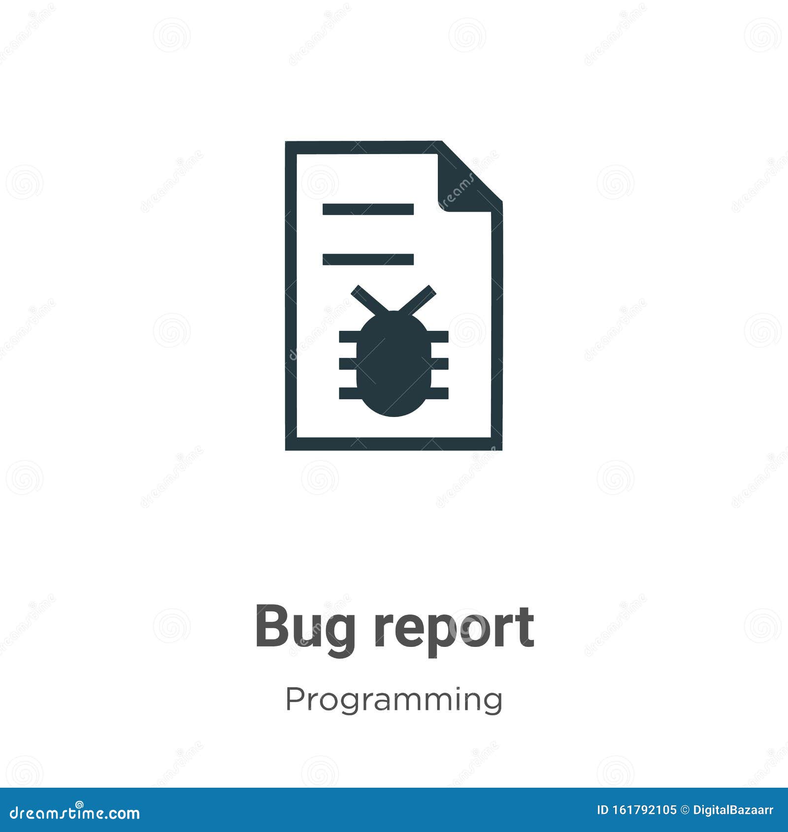 Bug Report Vector Icon on White Background. Flat Vector Bug Report Icon ...