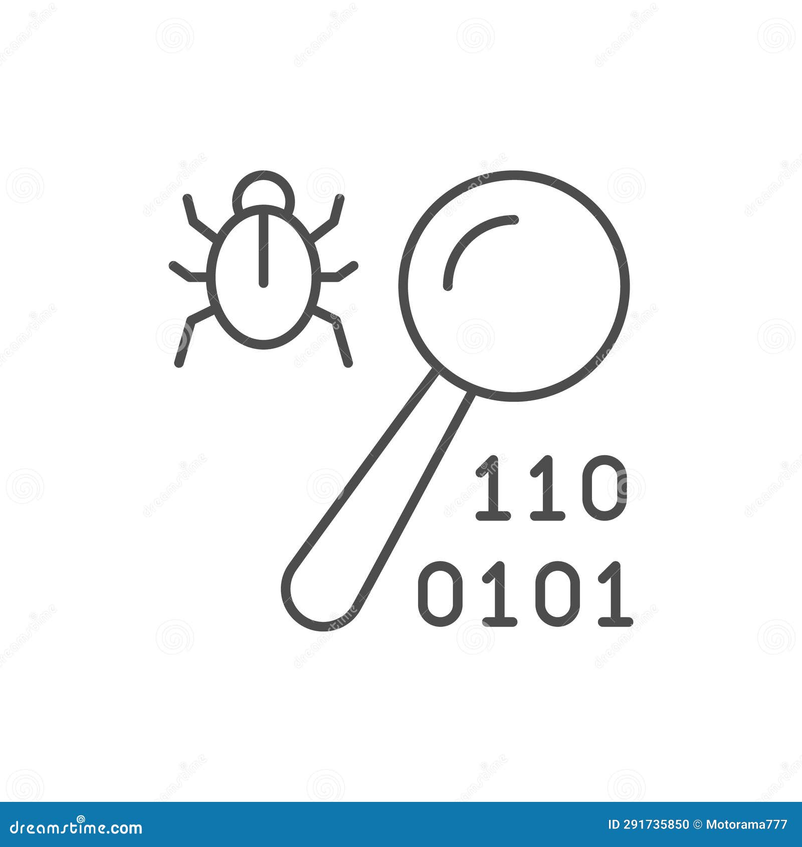 Bug Searching Line Outline Icon Stock Vector - Illustration of line ...