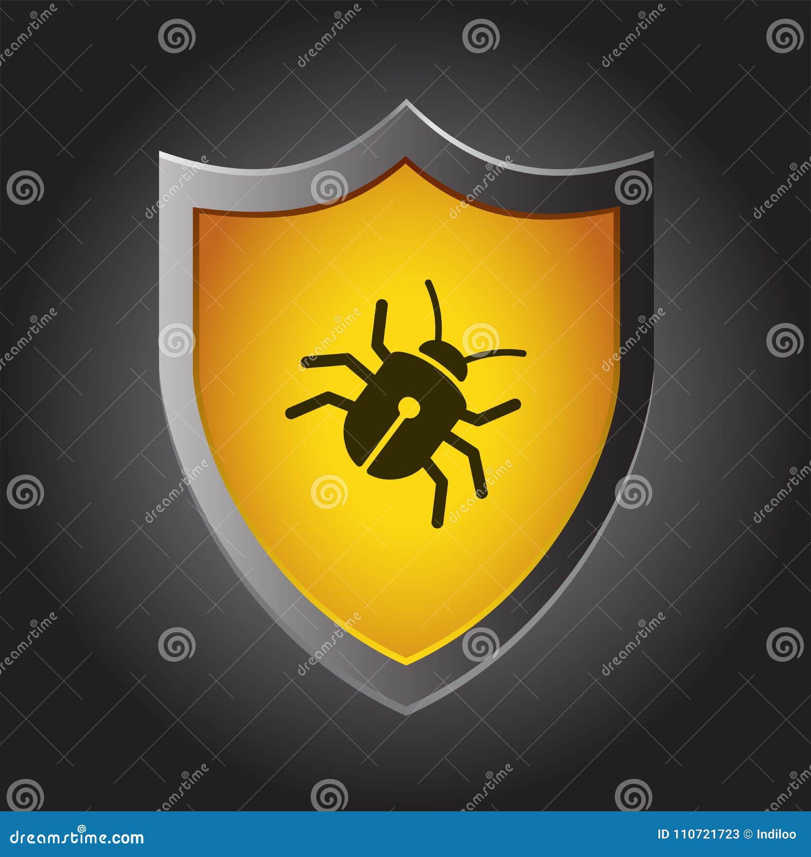 Bug shield icon stock illustration. Illustration of background - 110721723