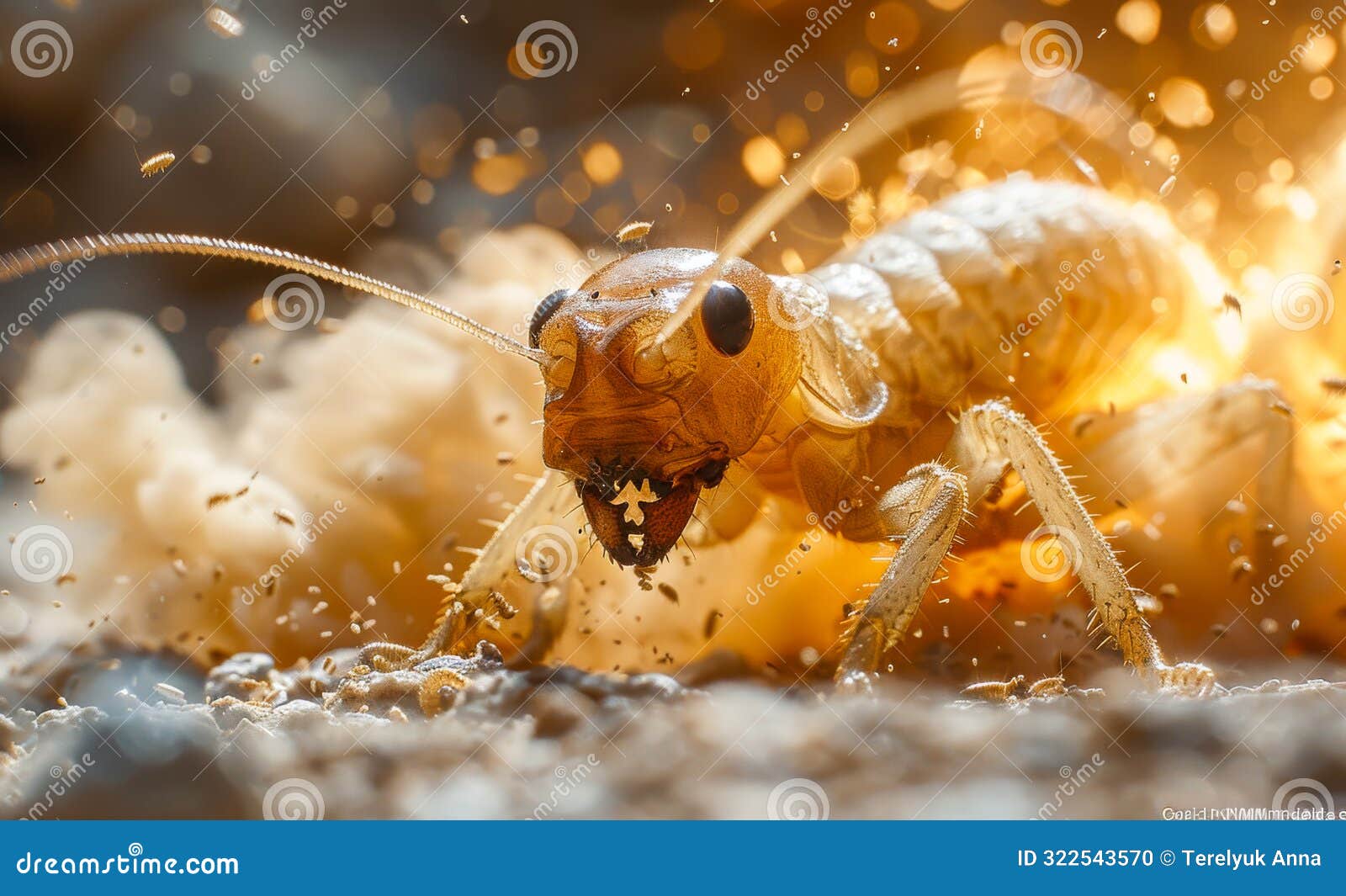 A Bug is Shown in a Close Up with Its Mouth Open Stock Photo - Image of ...