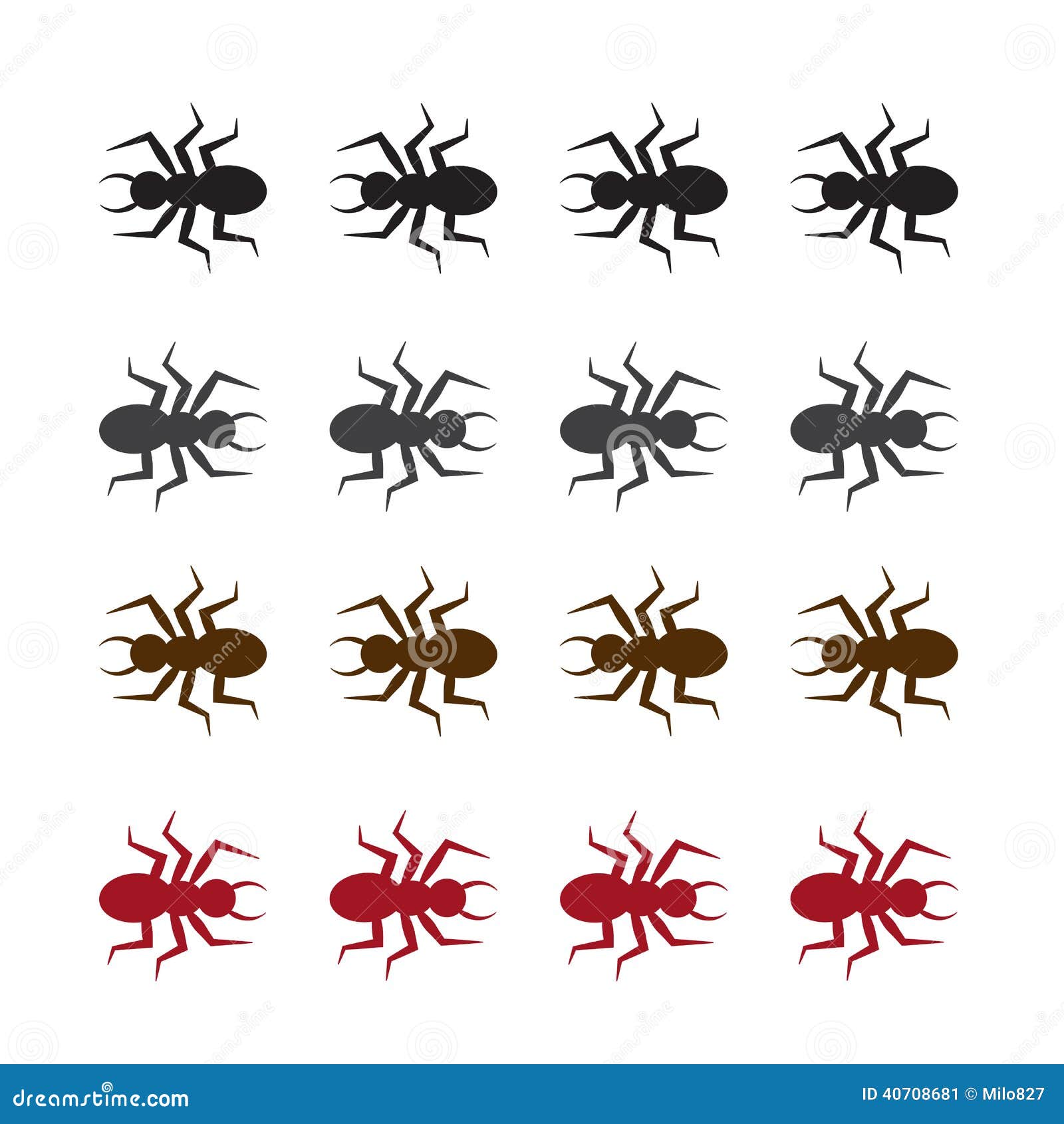 Bug Silhouette Colors stock vector. Illustration of brown - 40708681